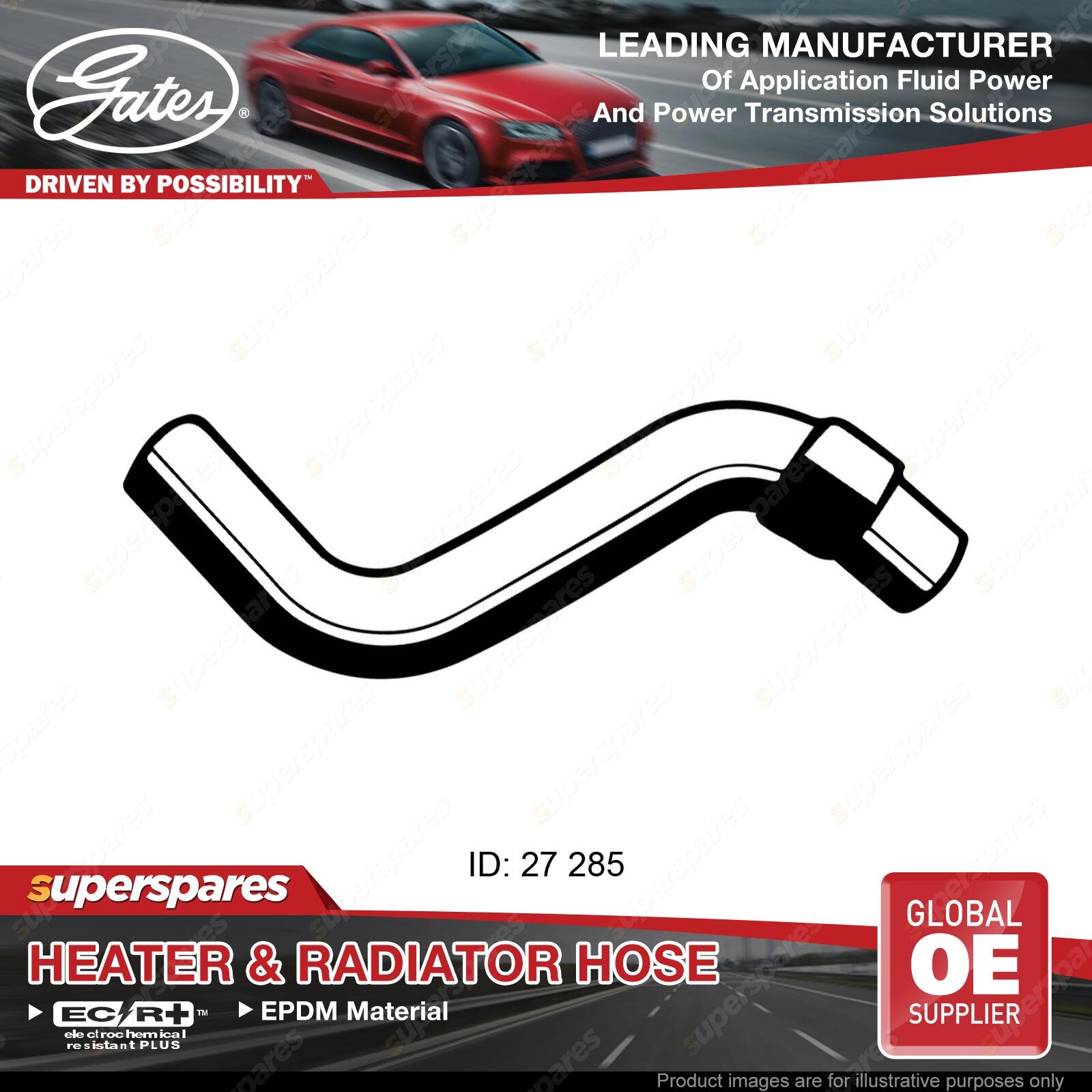 Gates Upper Radiator Hose for Toyota Starlet EP91 4E-FE 1.3L 1996-1999 ...