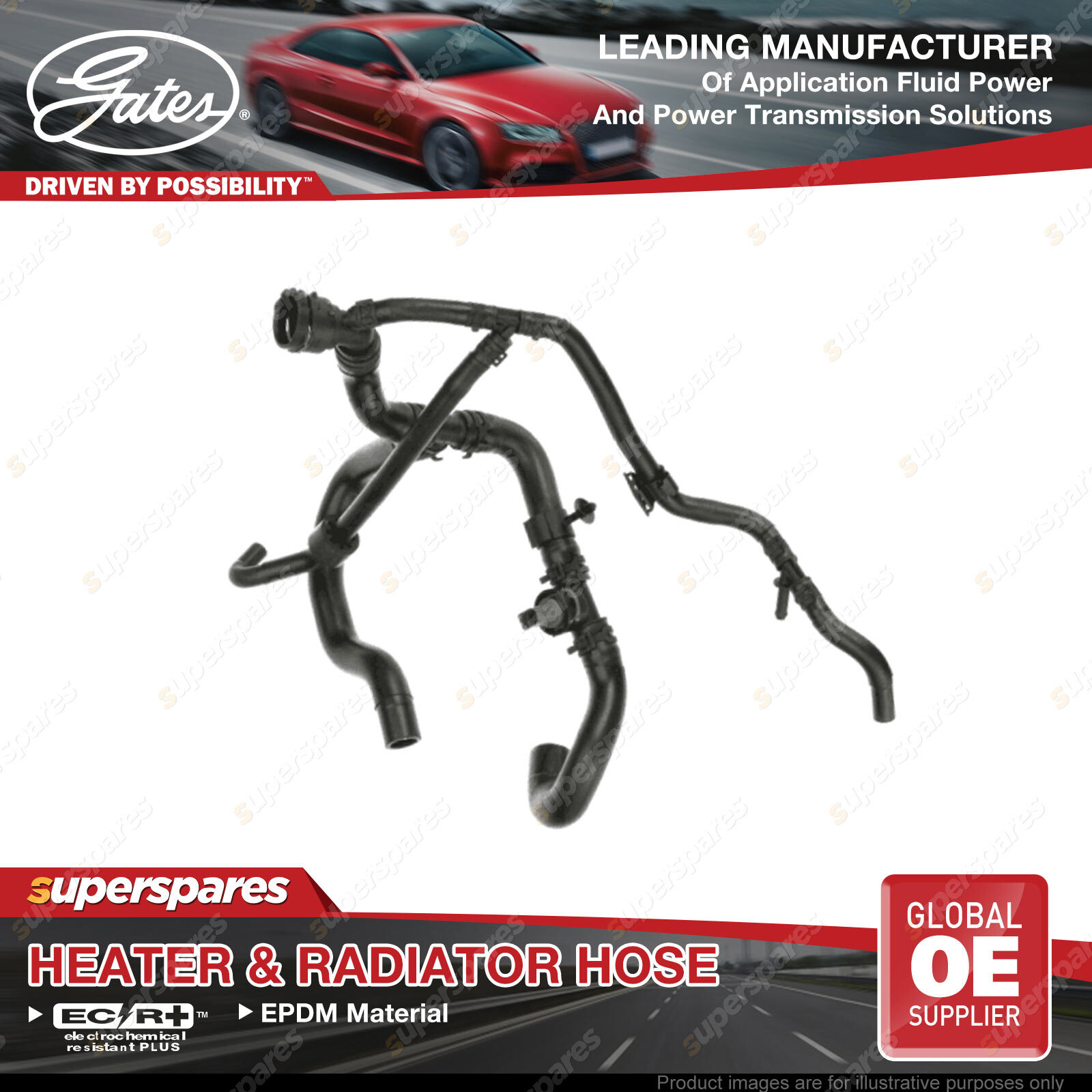 Gates Upper Radiator Hose for Volkswagen E-Golf EAZA 12/2016-01/2021