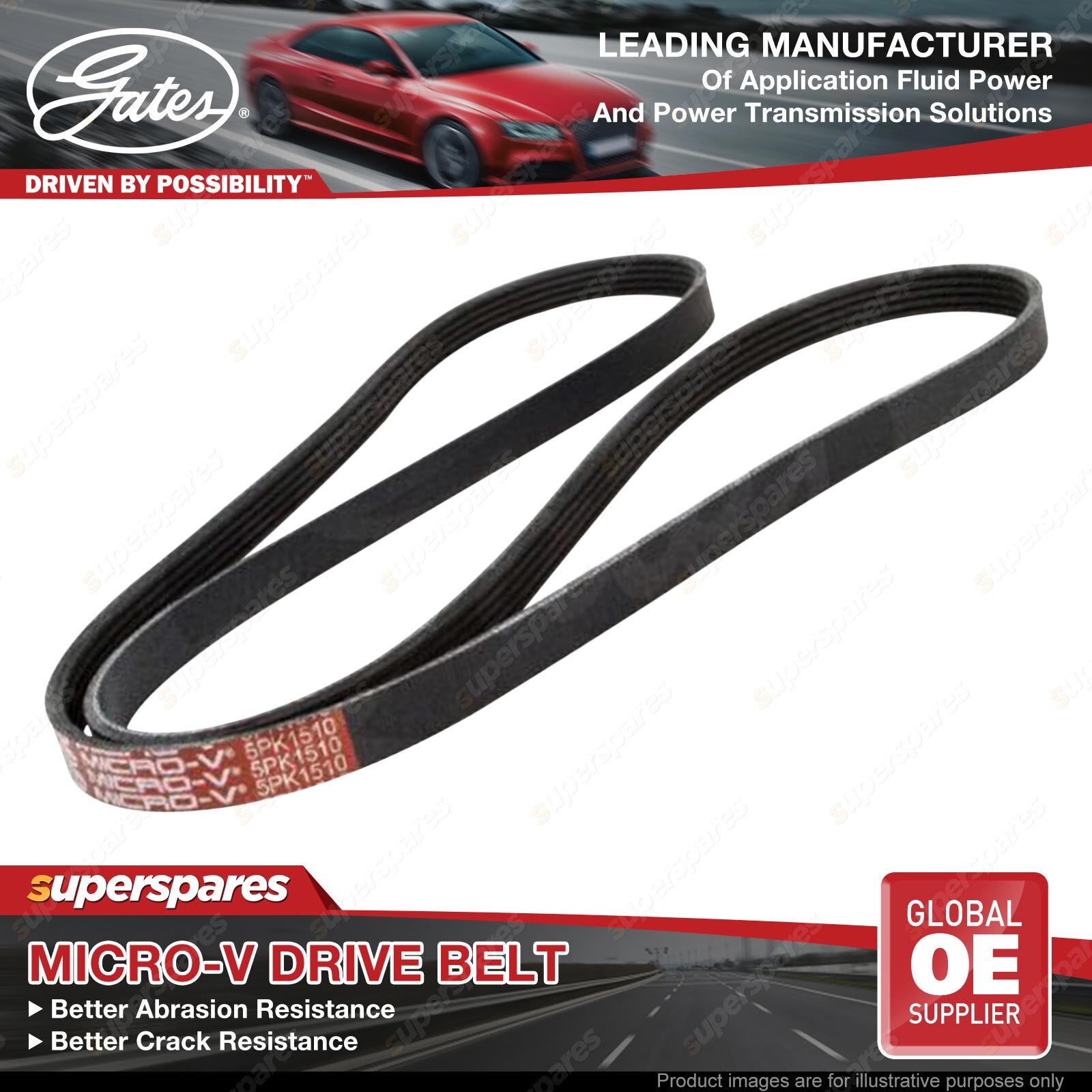 Gates Alt Drive Belt for Benz CLA 180 200 250 45 AMG C117 X117 C118 1.6 ...