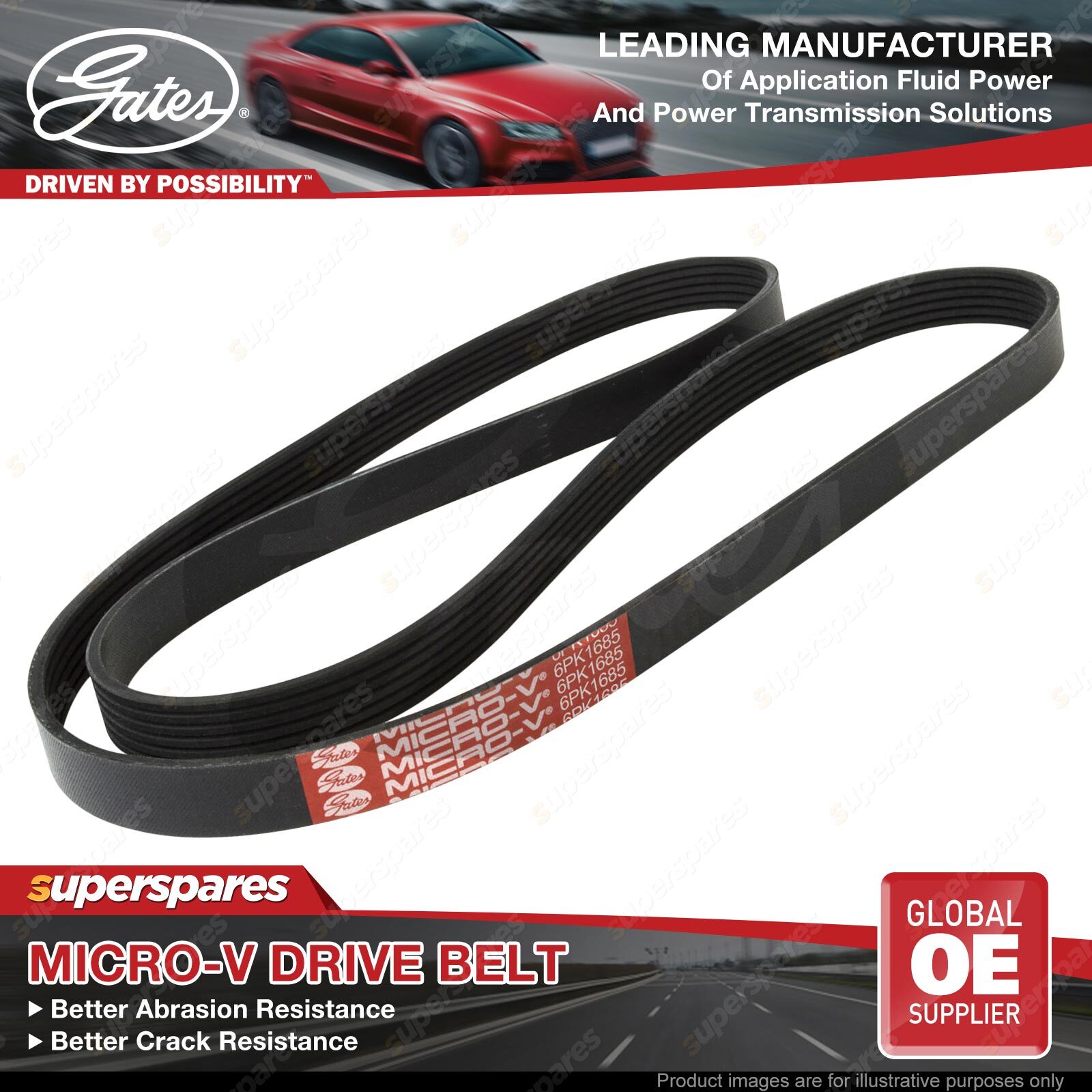 Gates Alternator Micro-V Drive Belt for Toyota Corolla ZZE142 1.8L 97kW ...