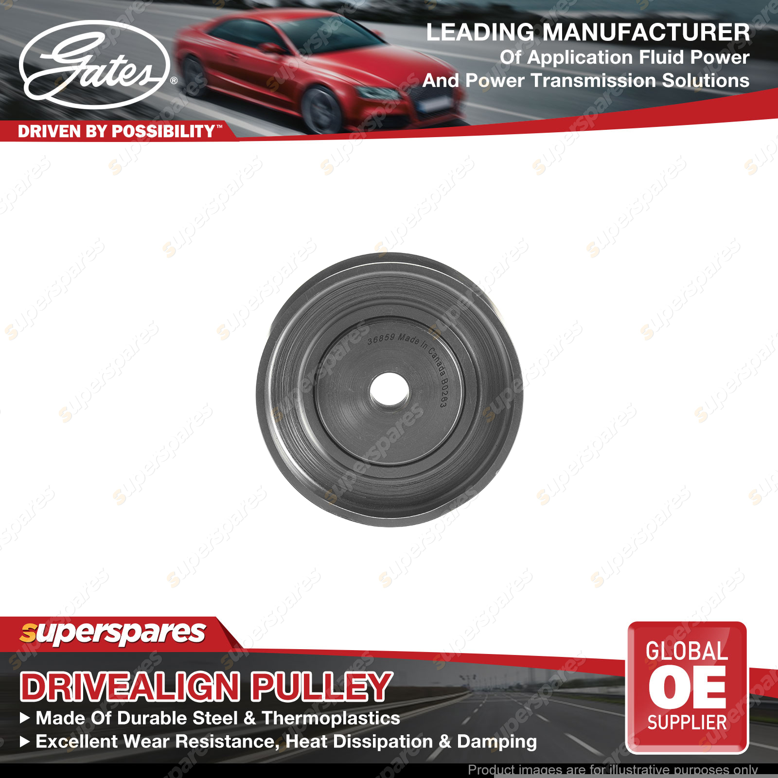 Gates P/S Idler Pulley for Mitsubishi Triton MQ MR KK1T KL1T Pajero ...