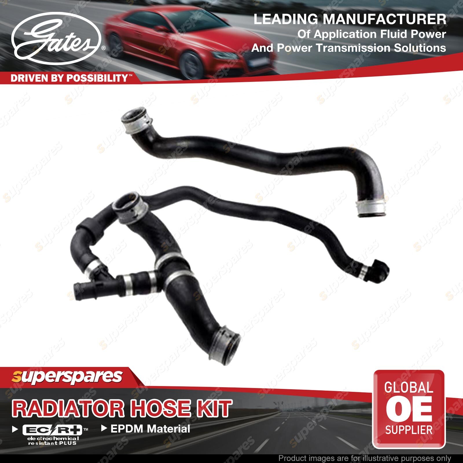 Gates Radiator Hose Kit for Mercedes Benz C180 C200 C250 1.8L 115kW ...