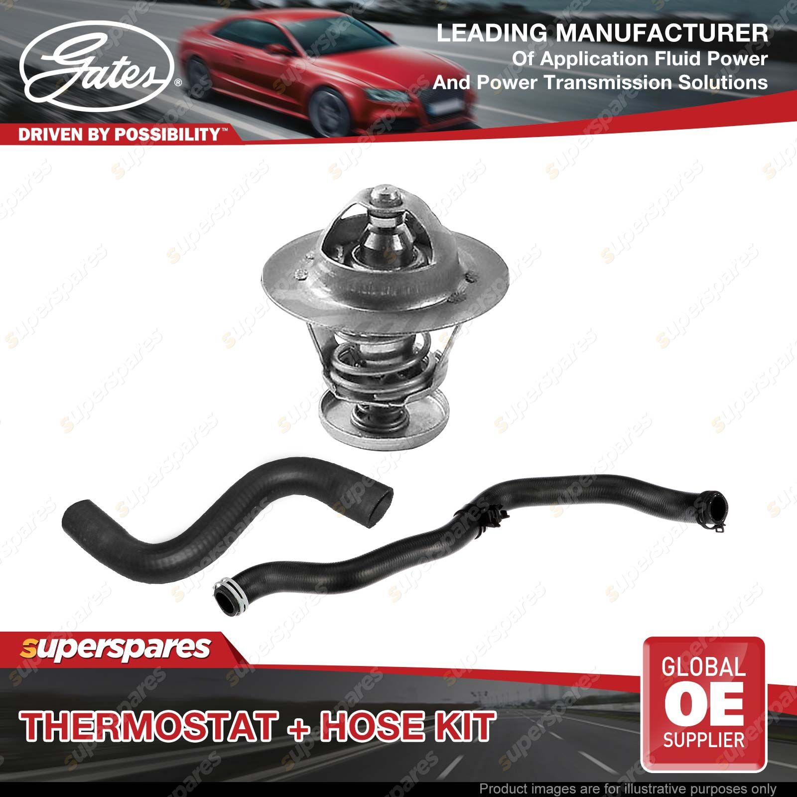 Gates Thermostat + Radiator Hose Kit for Mazda BT50 UP UP0Y 3.2L 147KW ...