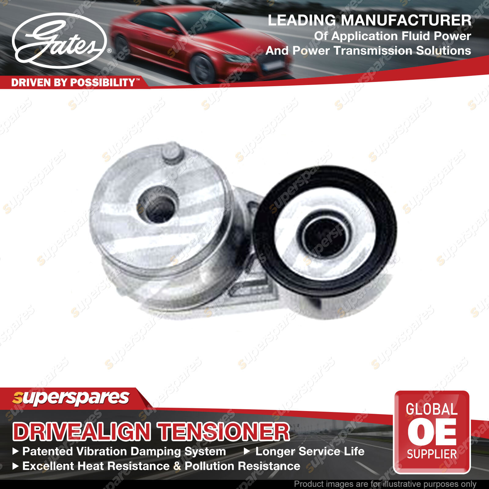 Gates DriveAlign Tensioner for Western Star 4900 4964FX 14.0L S60 04-12 ...