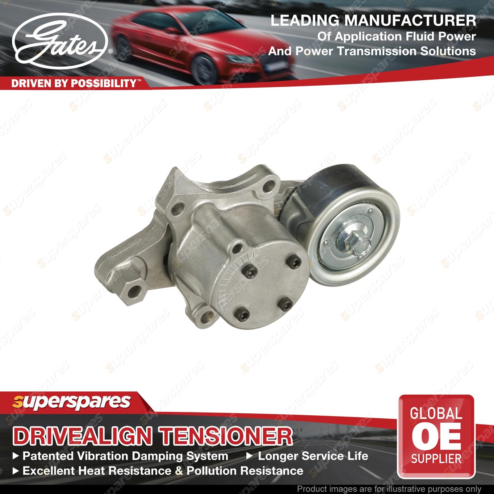 Gates DriveAlign Tensioner for Toyota Hiace GDH 322 G00 320 Fortuner ...