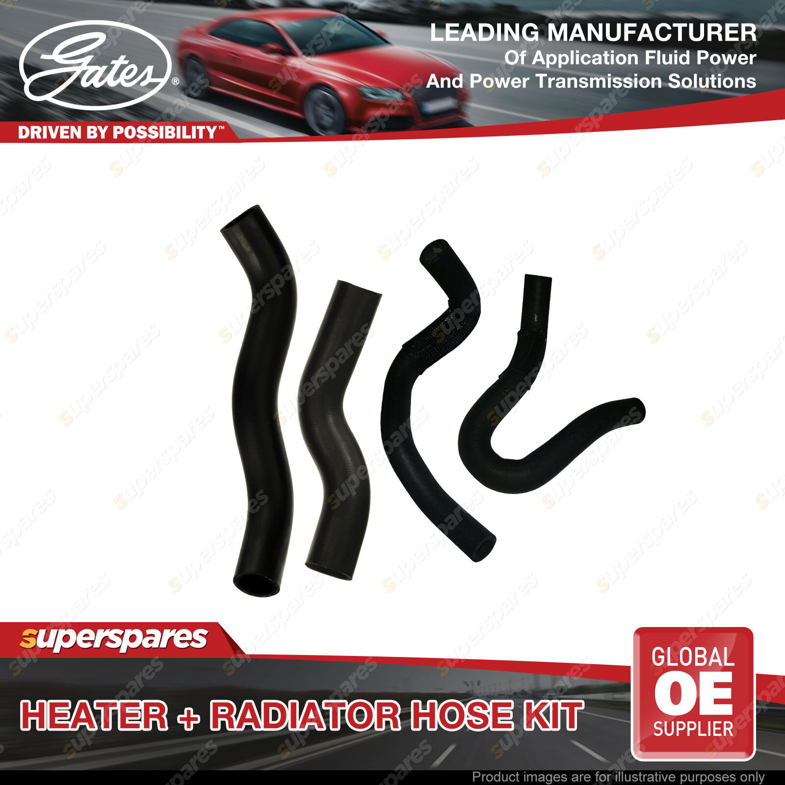 Gates Heater + Radiator Hose Kit for Holden Rodeo RA 3.0L 8V Turbo ...