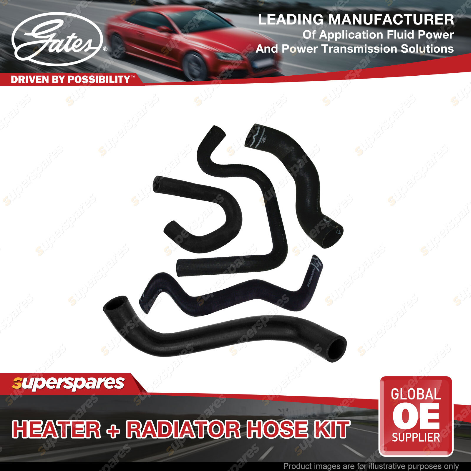 Gates Heater + Radiator Hose Kit for Ford Falcon FG Barra 195 245T w/o ...