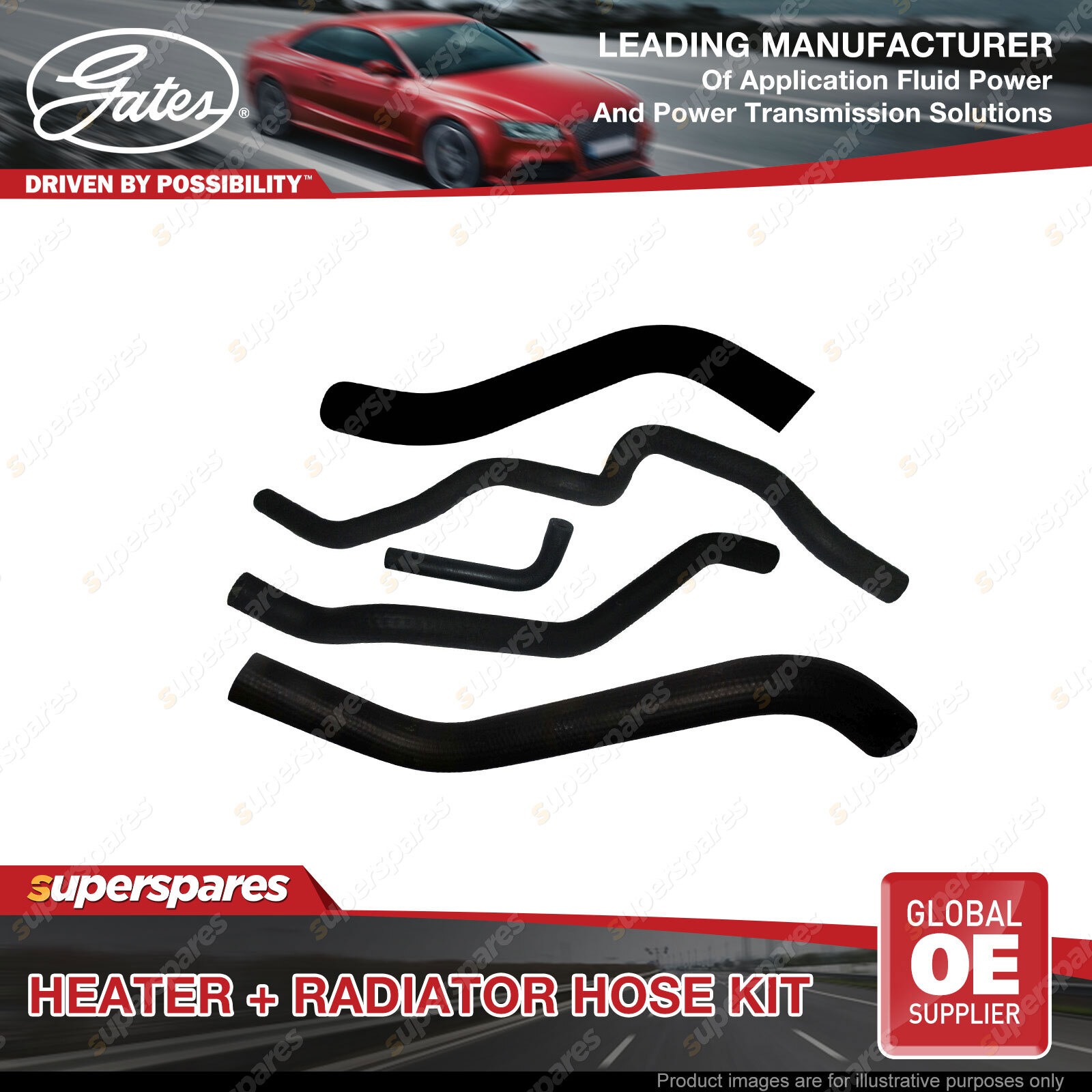 Gates Heater + Radiator Hose Kit for Mitsubishi Magna TR TS 3.0L 6G72 ...