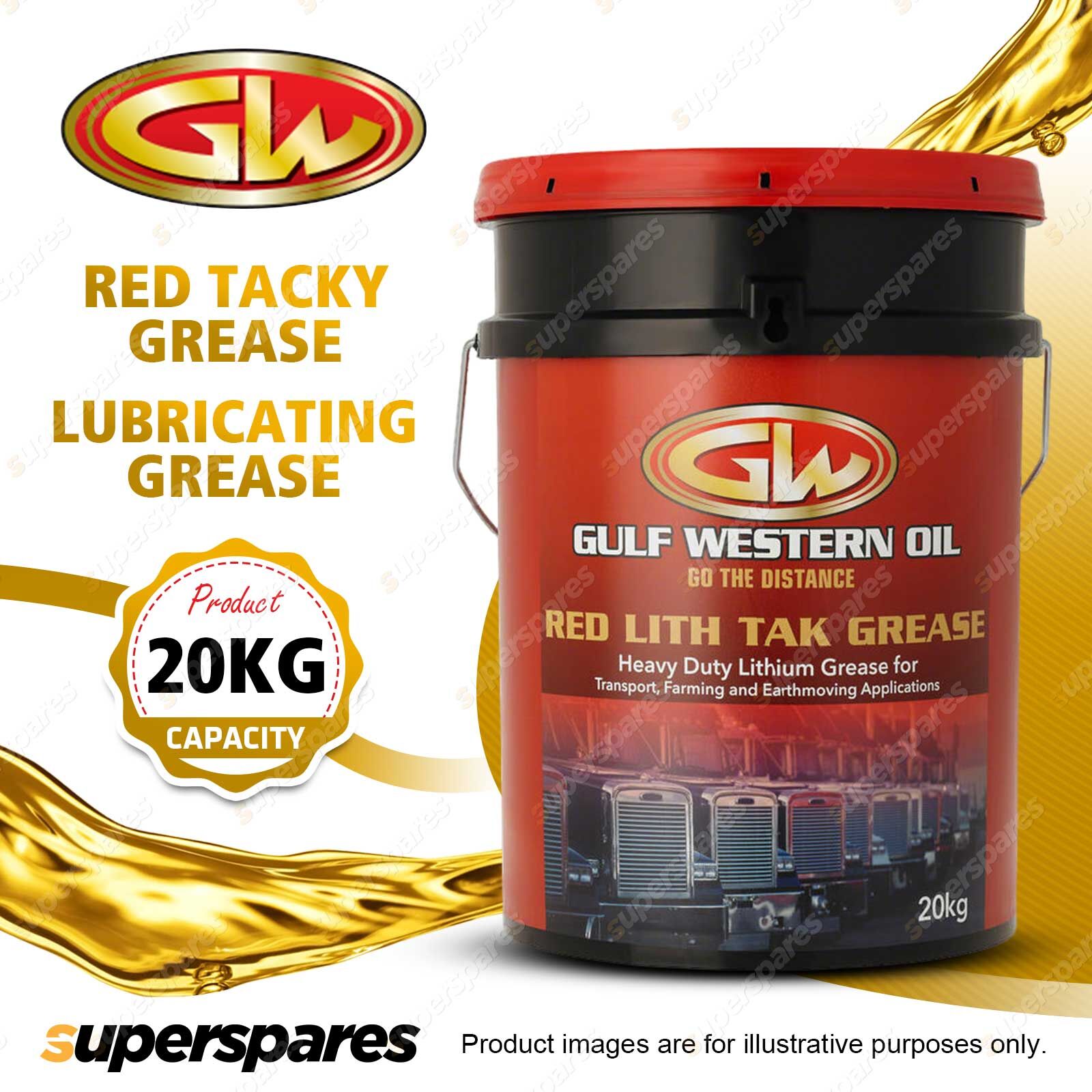 1 x Gulf Western Red Tacky Grease HD Lithium Metal Soap Based Grease 20KG
