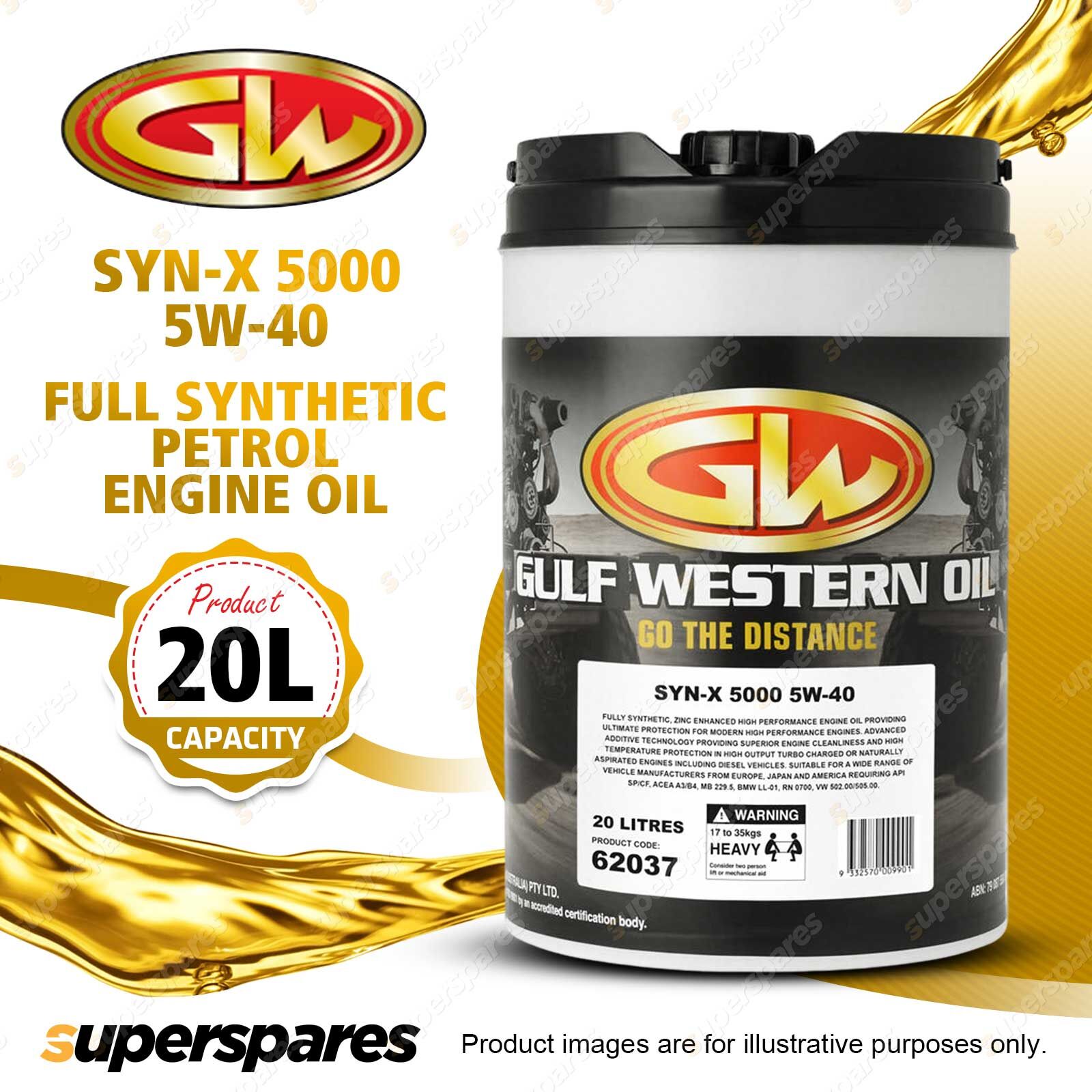 1 x Gulf Western SYN-X 5000 5W-40 SP/CF ACEA A3/B4 Full Synthetic ...