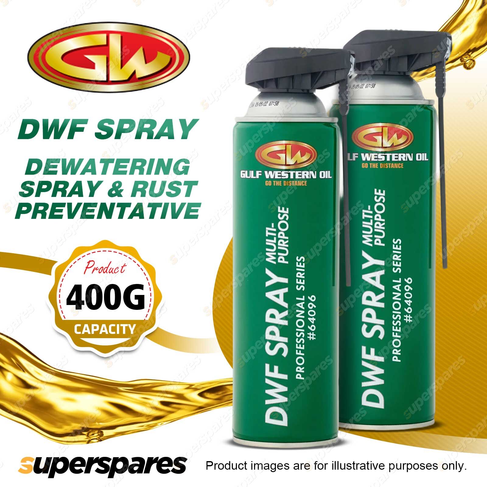 2 x Gulf Western DWF Spray Dewatering Spray & Rust Preventative 400g