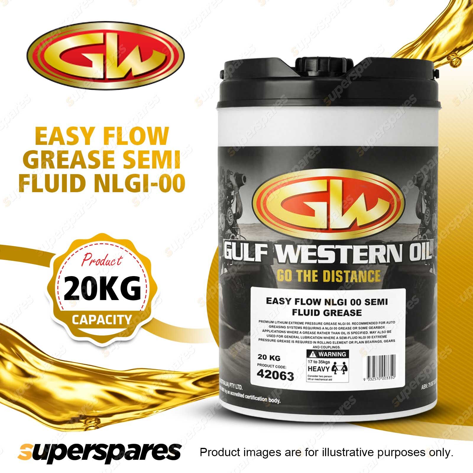 1 x Gulf Western Easy Flow Grease Semi Fluid NLGI-00 Extrme Pressure 20KG