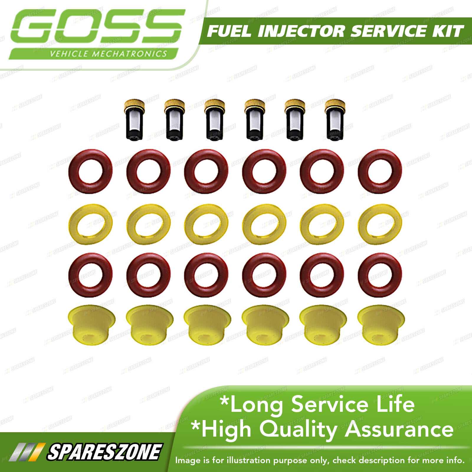 Goss Fuel Injector Service Kit for Ford Falcon EA EB ED EF EL XF XG XH ...