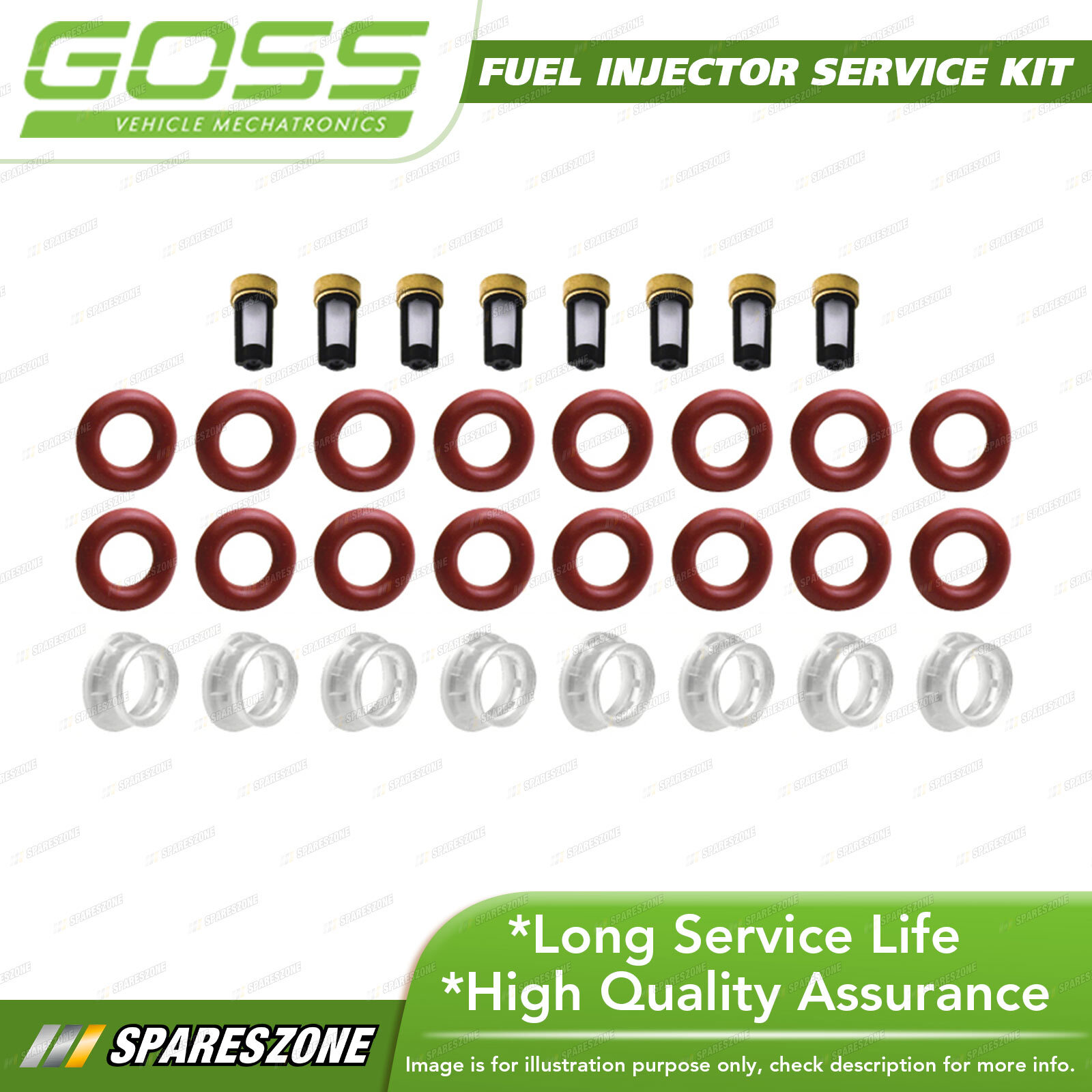 Goss Fuel Injector Service Kit for Ford Falcon BF FG XR8 DOHC 5.0L 5.4L ...