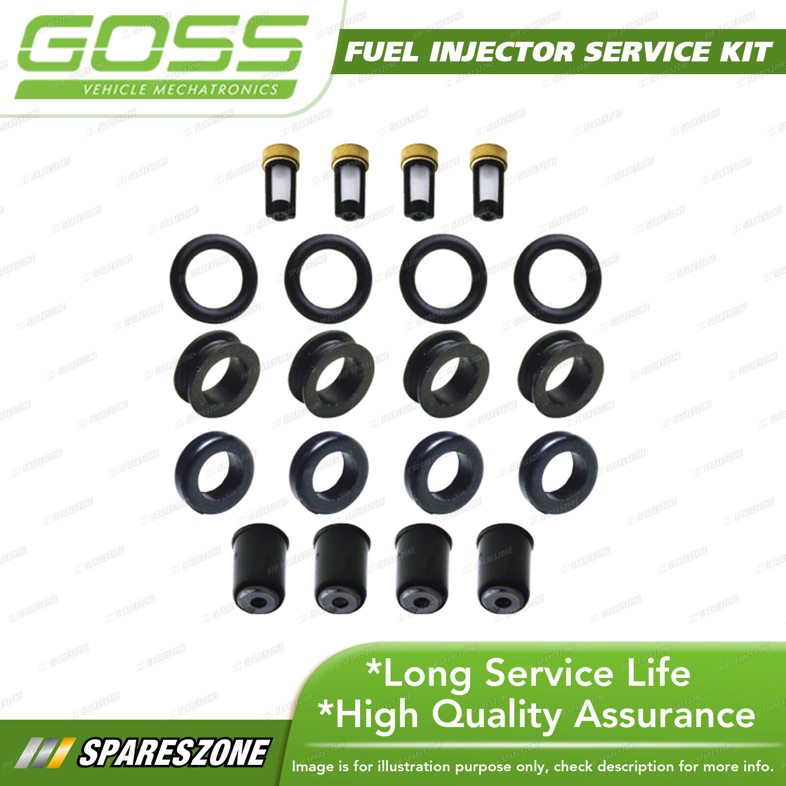 Goss Fuel Injector Service Kit for Holden Rodeo TFR17 TFS17 Jackaroo ...