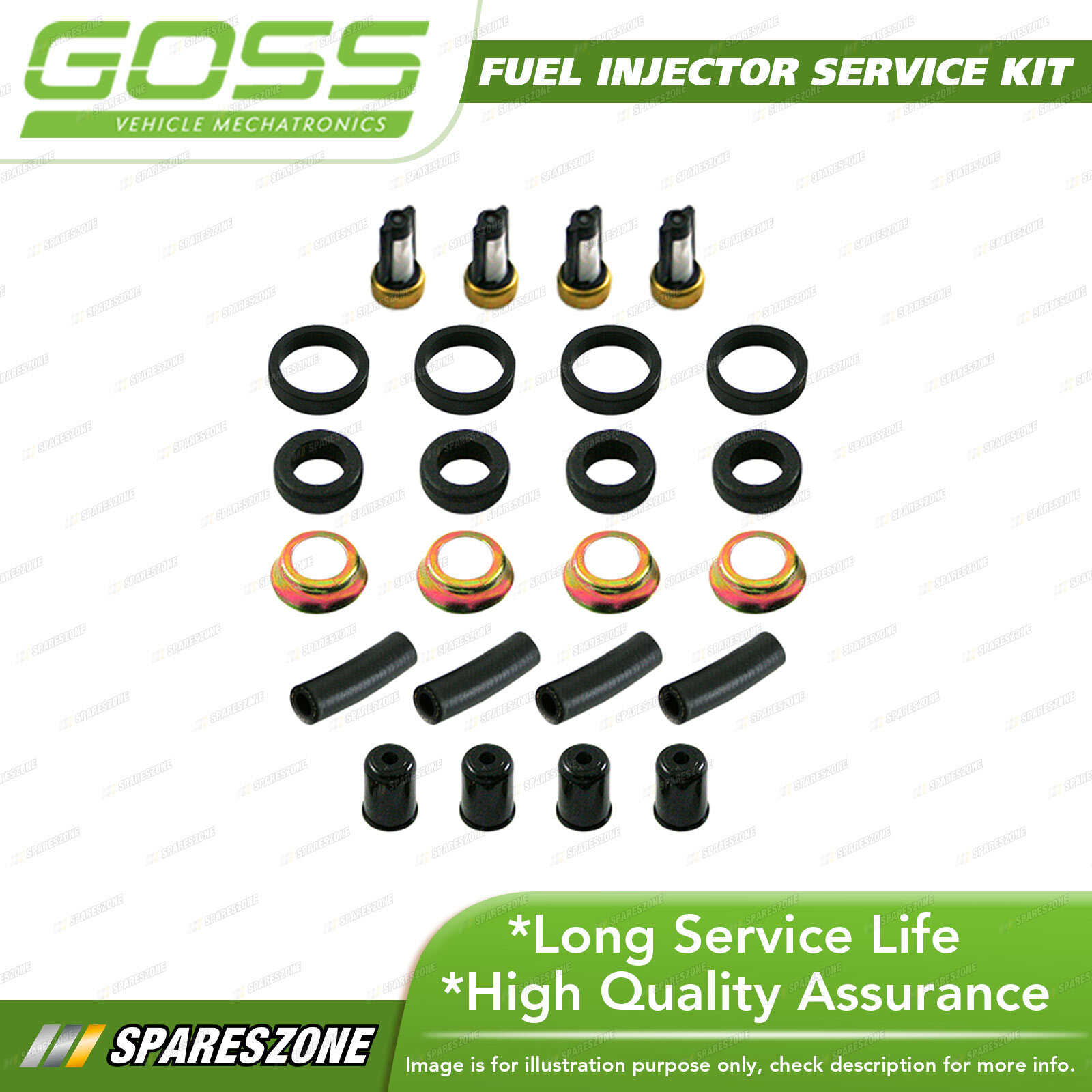 Goss Fuel Injector Service Kit for Subaru Vortex 1.8LT Turbo EA82T 86 ...