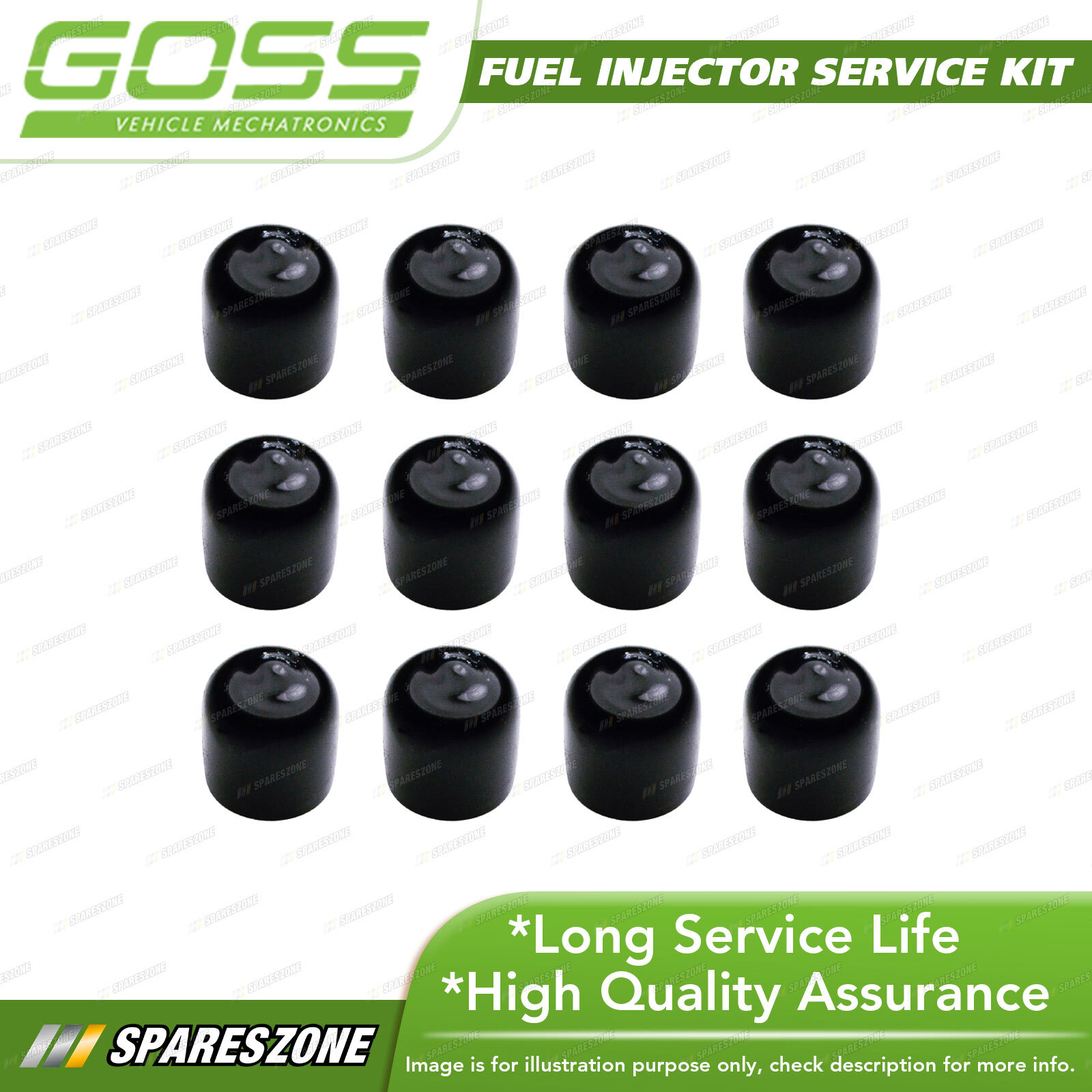 Goss Fuel Injector Repair Kit - Injector Protect Cap Pack 12 ID 11mm - GOSS