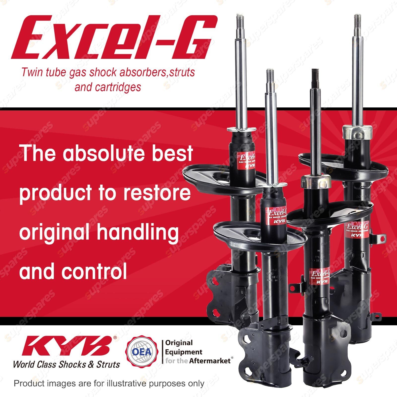 Front + Rear KYB EXCEL-G Shock Absorbers for TOYOTA Corolla AE112R 7AFE ...