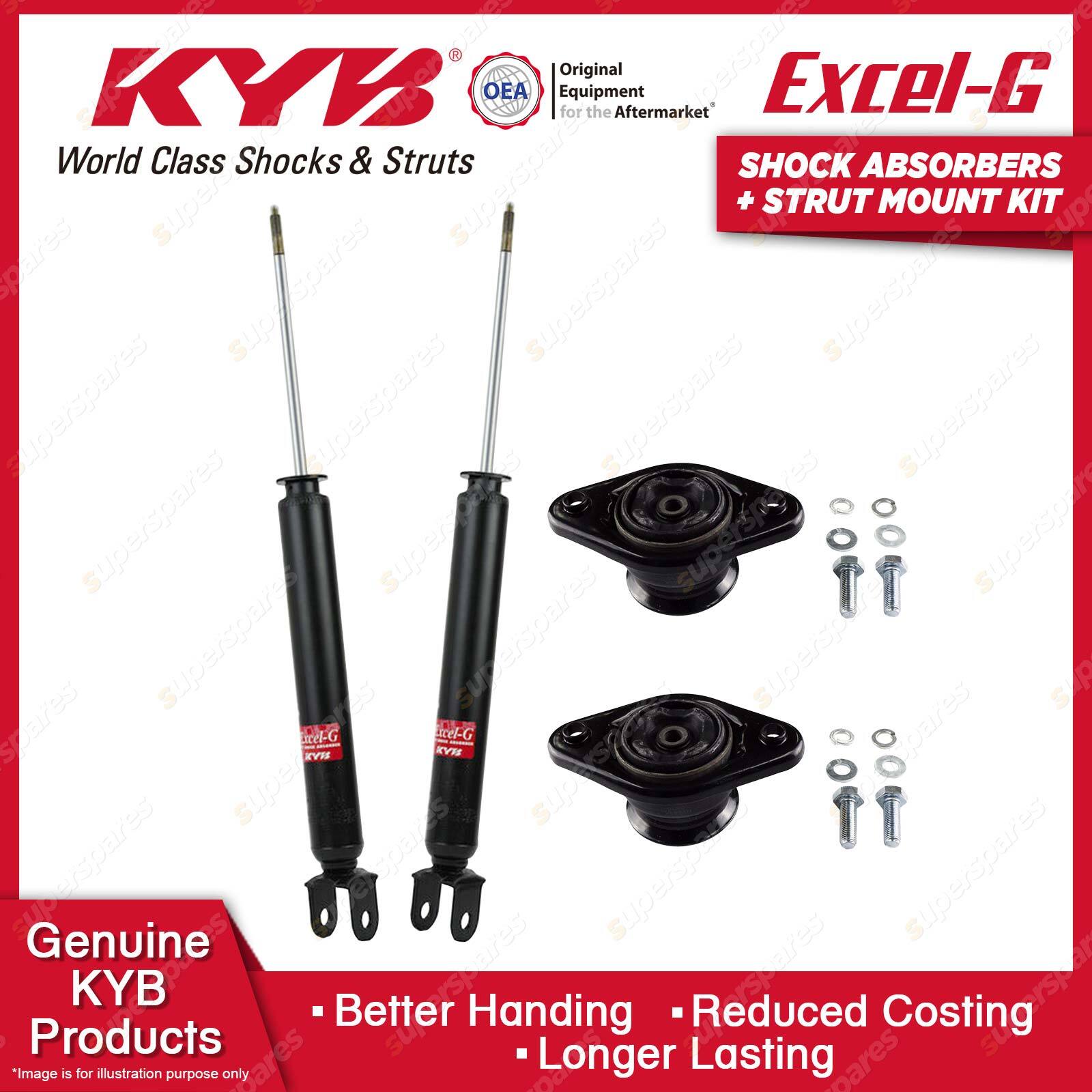 Pair Rear KYB Shock Absorbers + Strut Top Mount Kit for Hyundai ix35 ...