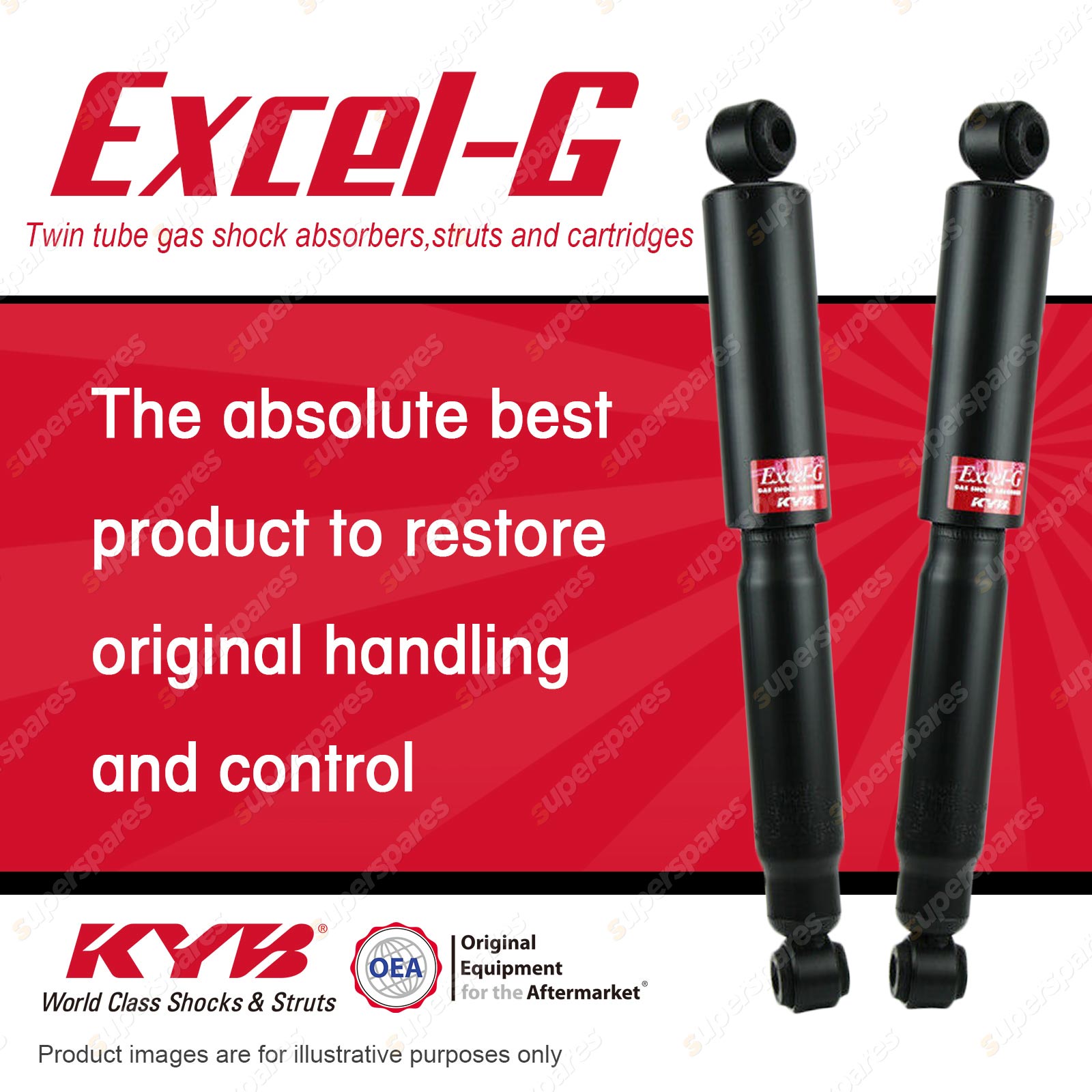 2x Rear KYB Excel-G Shock Absorbers for Hino 300 Dutro TOYOTA Dyna