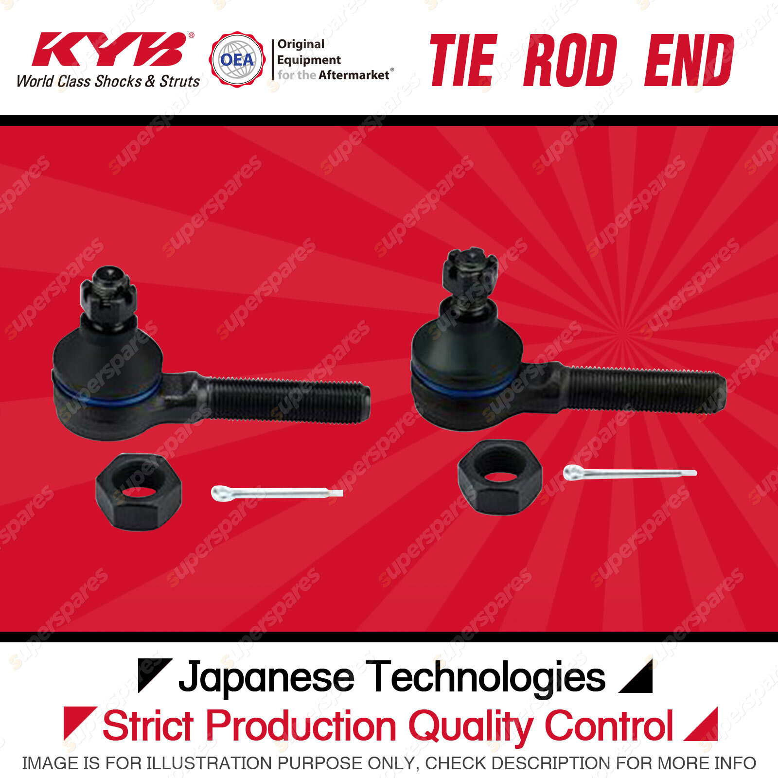 2 x KYB Front Tie Rod Ends for Suzuki Jimny JB43V 1.3L M13AA 09/2000-01 ...