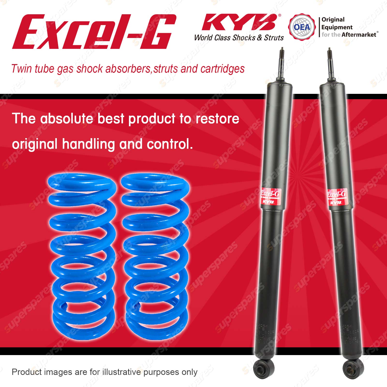 Rear KYB EXCEL-G Shock Absorbers + Standard Coil Springs for MAZDA RX7 ...