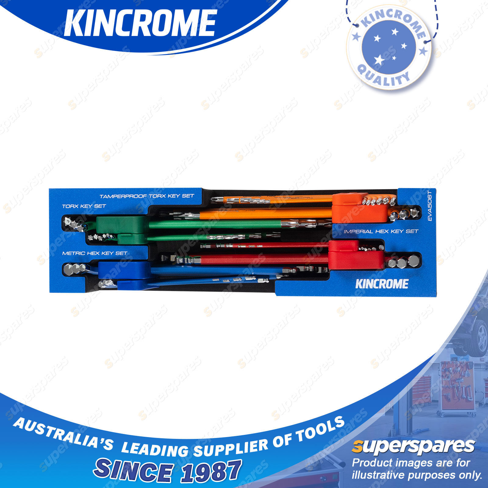 36 Pcs of Kincrome Truck Box Hex & TORX Keys Set EVA Tray - Metric ...