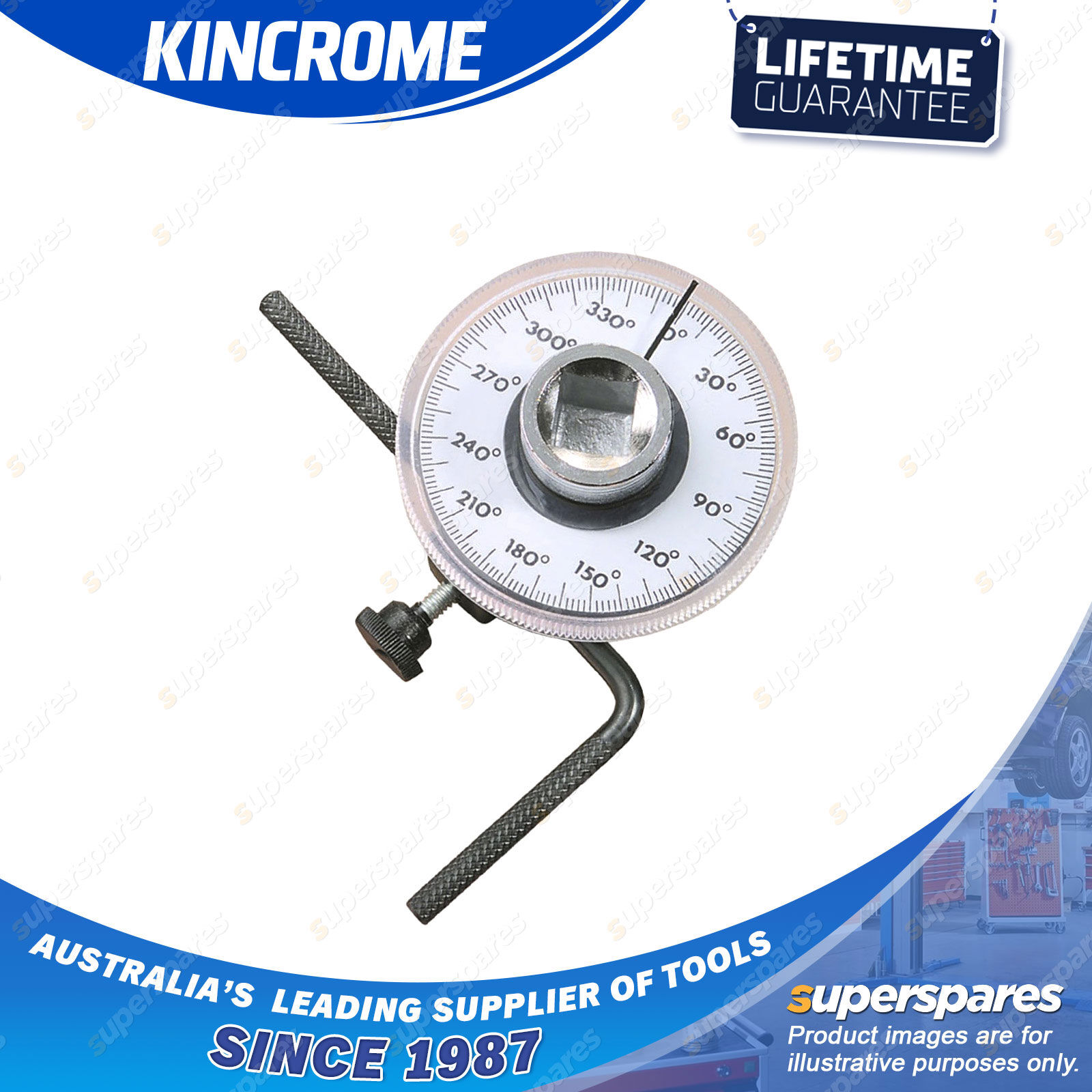 Kincrome 1/2" Square Drive Angular Torque Gauge - Adjustable Angle Scale