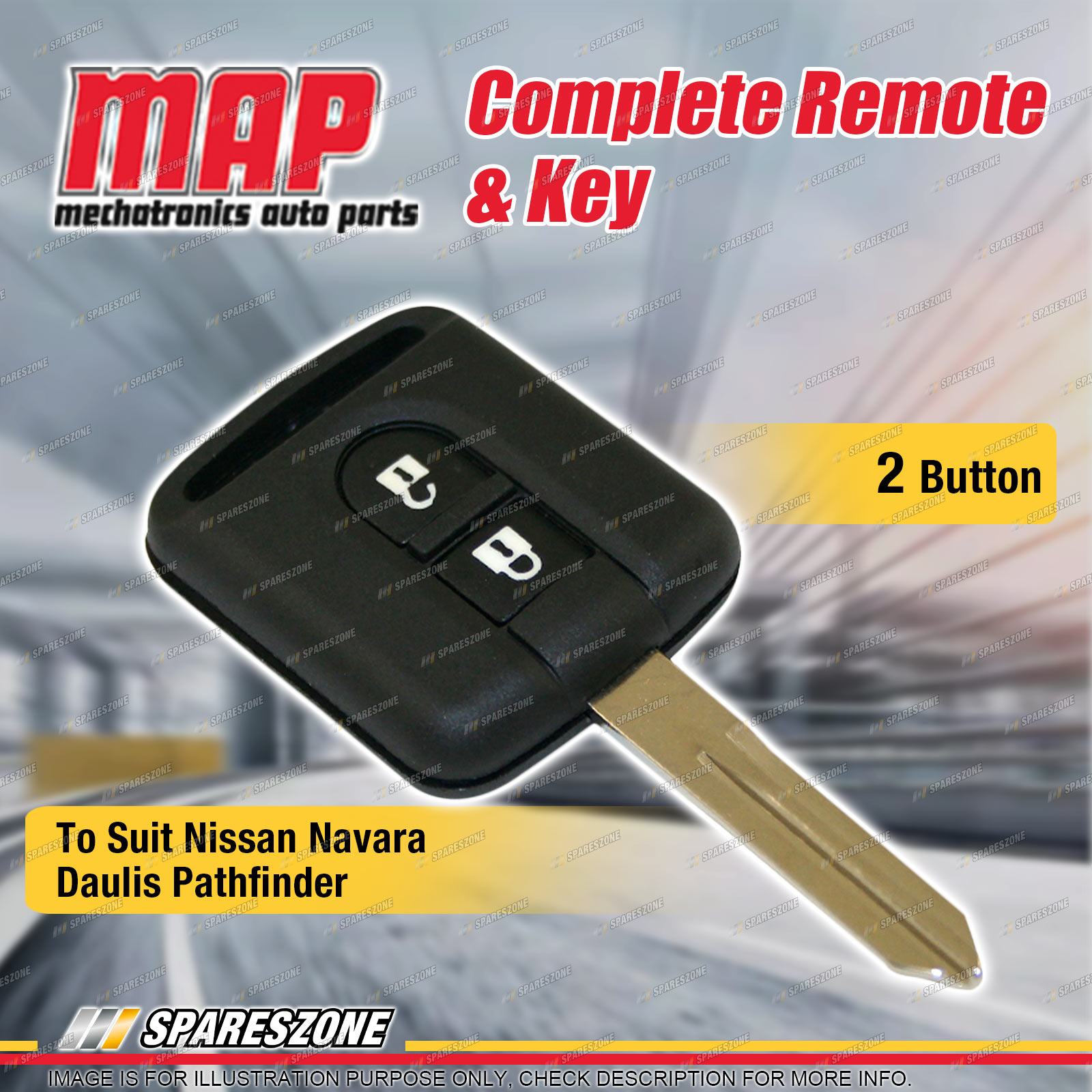 MAP Complete 2 Button Remote for Nissan Navara D40 Daulis J10 ...