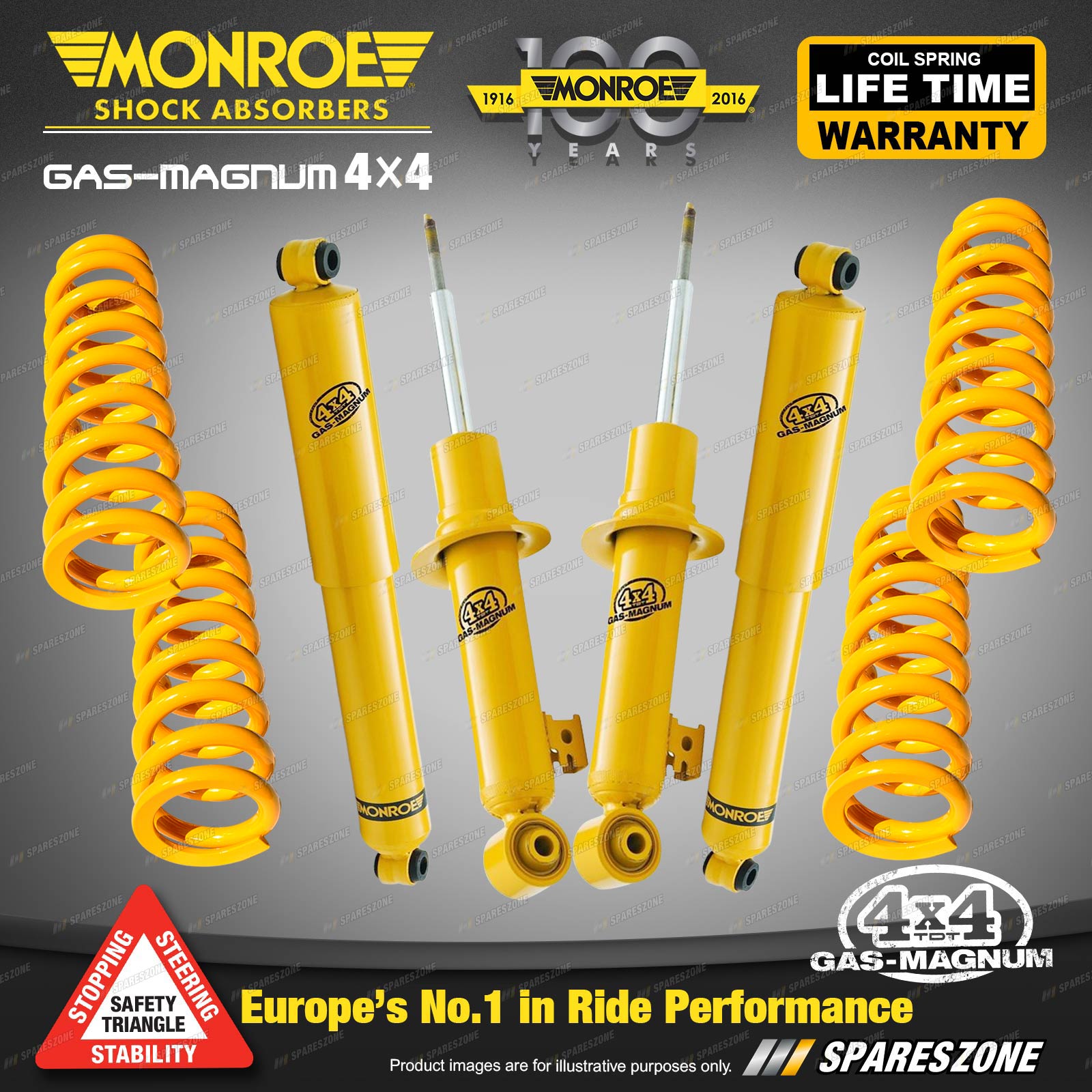 Monroe Shocks & King Springs Lift Kit for Toyota Fj Cruiser GSJ15R 4WD ...