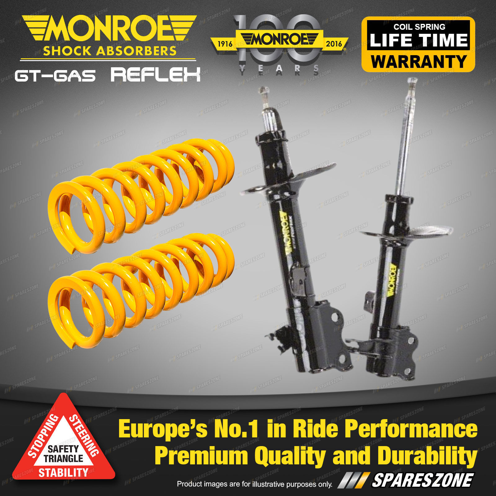 Rear Raised Monroe Shock Absorbers King Spring for NISSAN XTRAIL T30 ...