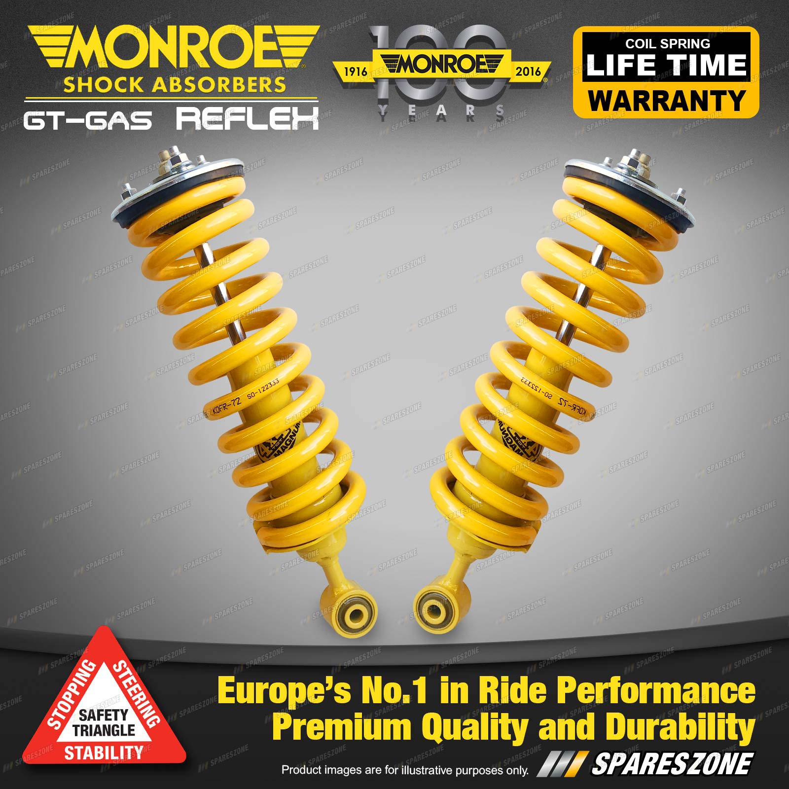 Monroe Complete GT Gas Shocks Standard Springs for TOYOTA COROLLA AE82 ...
