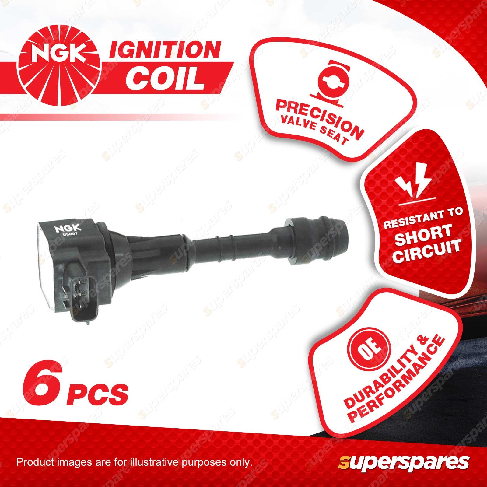 6 x NGK Ignition Coils for Nissan Patrol GUIII GUIV GUVI GUVII 4.8L ...