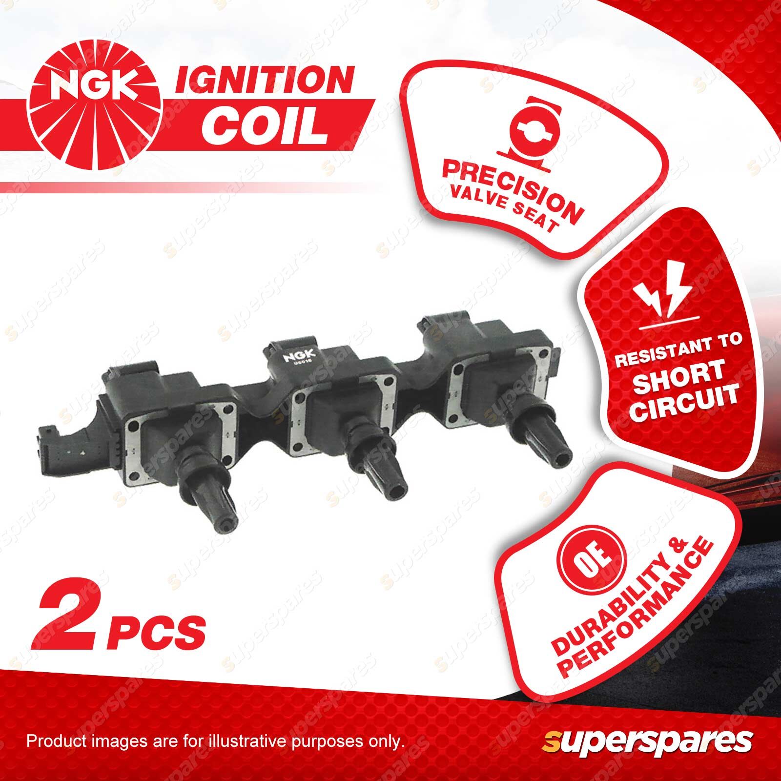 2 x NGK Ignition Coils for Peugeot 406 D8 D9 3.0L V6 DOHC MPFI ES9J4 ...