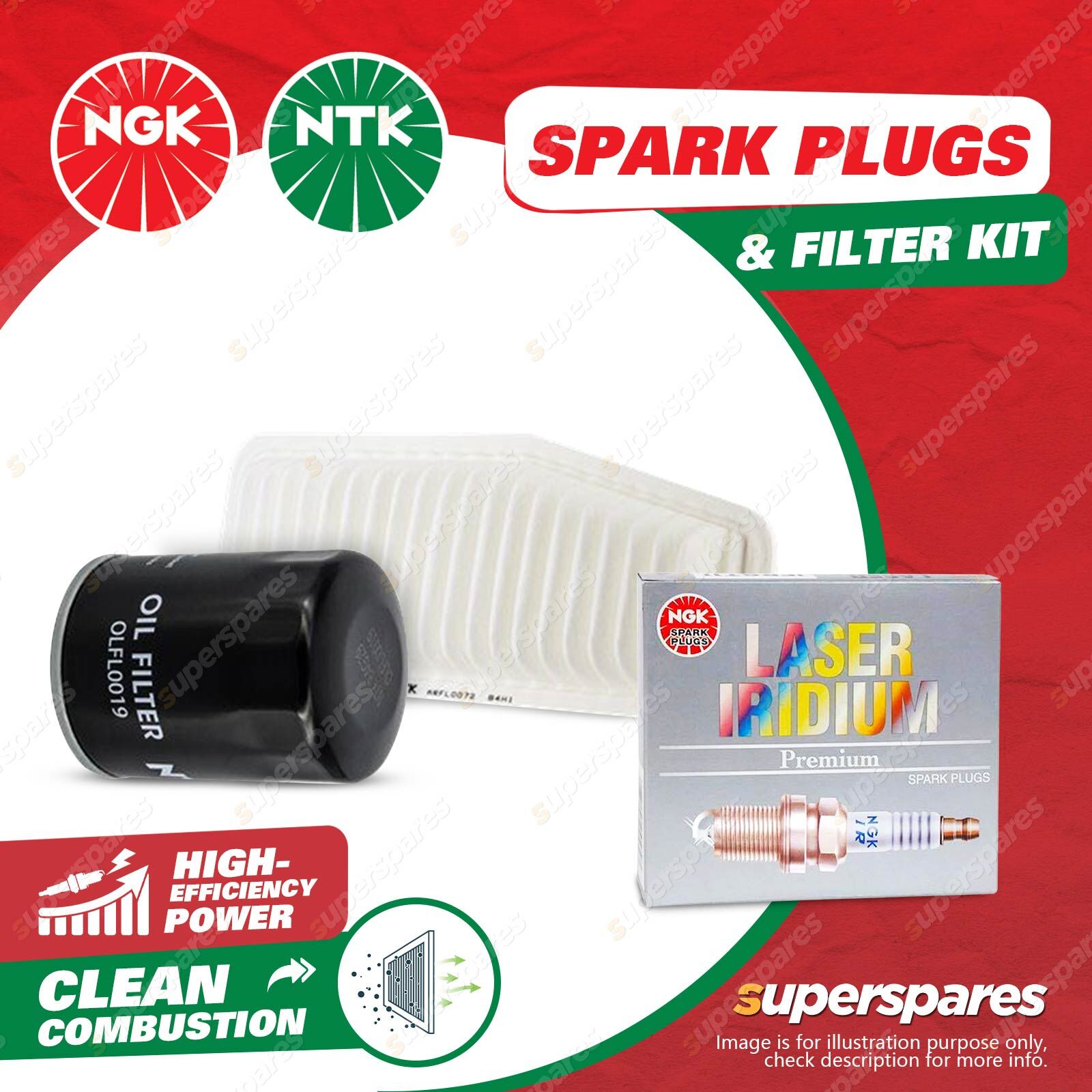 Iridium Spark Plugs+Air Oil Filter for Toyota Rav 4 ACA20R ACA21R 22R ...