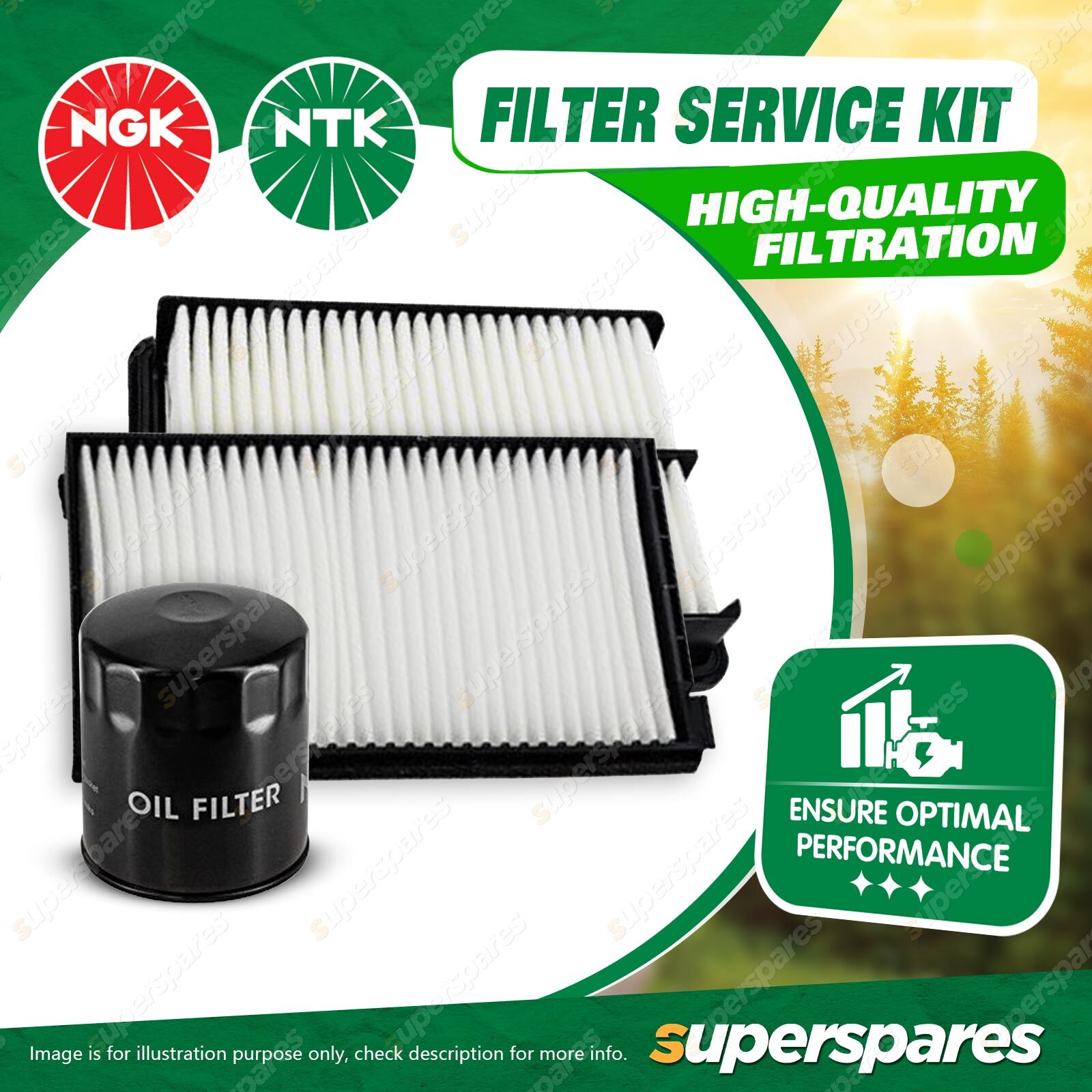 NTK Air Oil Cabin Filter Service Kit for Honda Cr-V RE 2.4L K24Z1 2007-2012
