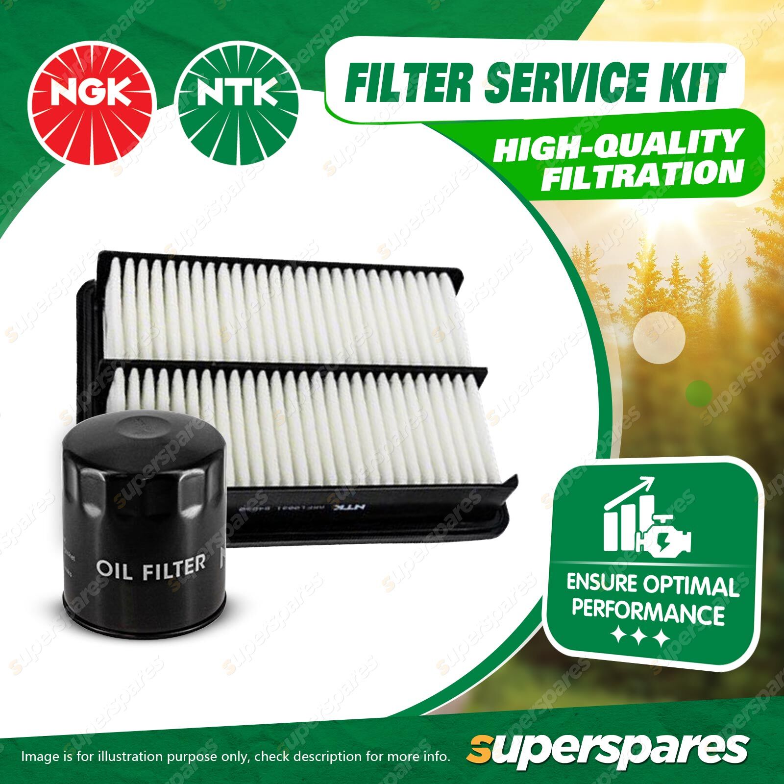 NTK Air Oil Filter Service Kit for Mercedes Benz C180 C200 CLC200 1.8L ...
