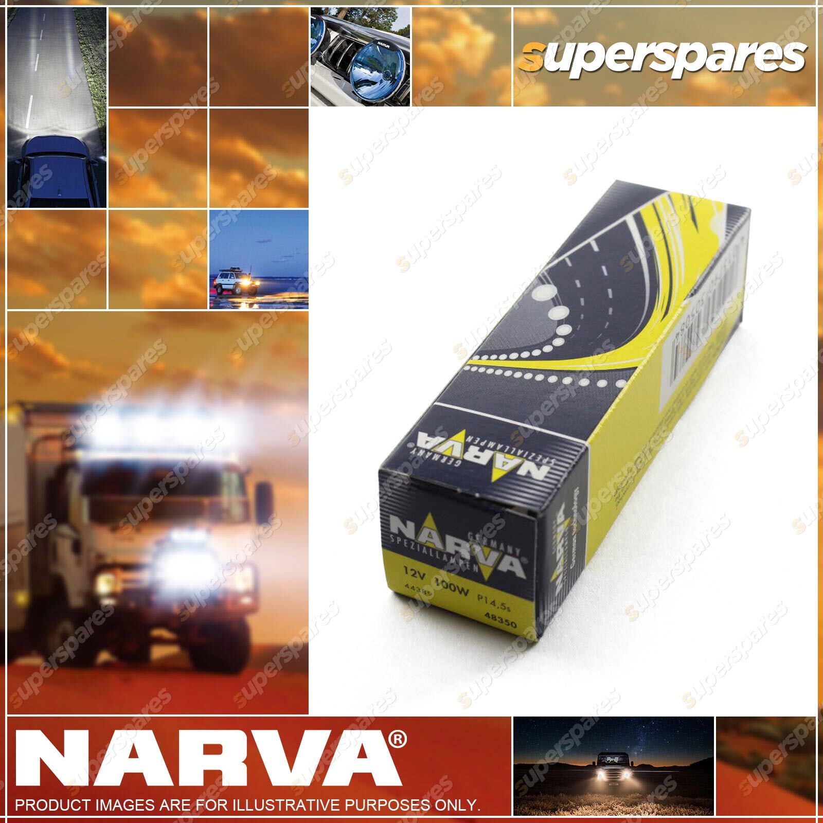 Narva H1 Performance Globe Lights Headlights 12 Volt 100W P14.5S Box Of 1