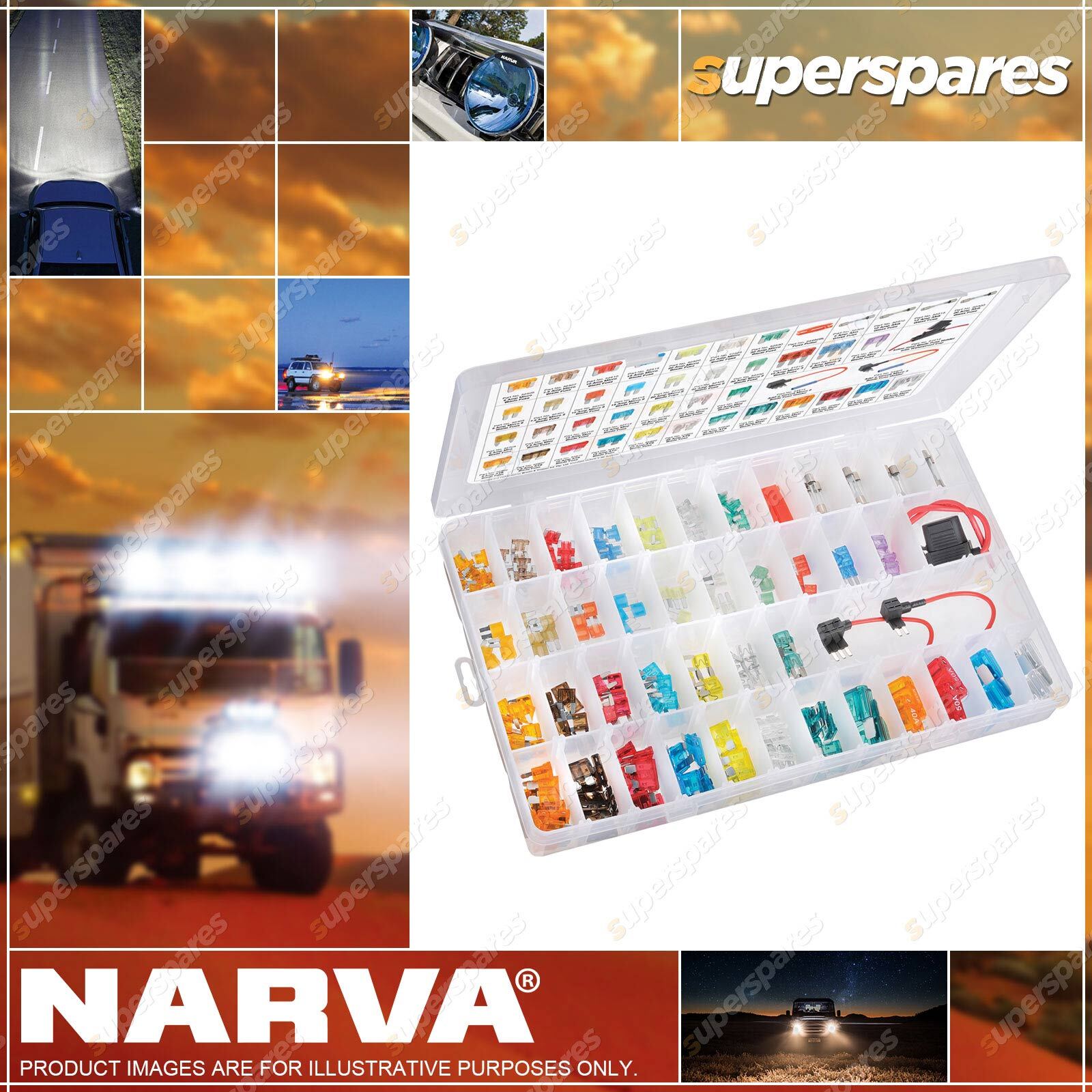 Narva Master Fuse Assortment With 300 fuses glass fuses Micro Mini ATS ...