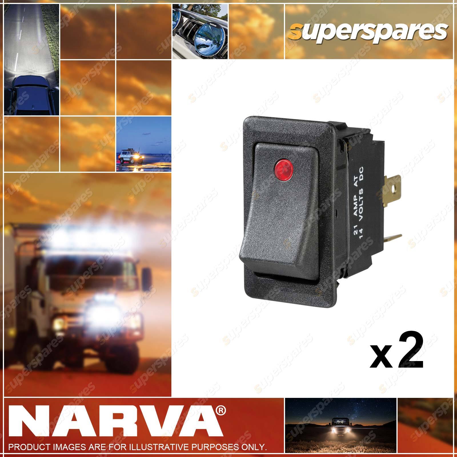 Narva 24V Illuminated Off/On HD Rocker Switch Red 63048BL 2 x Blister ...