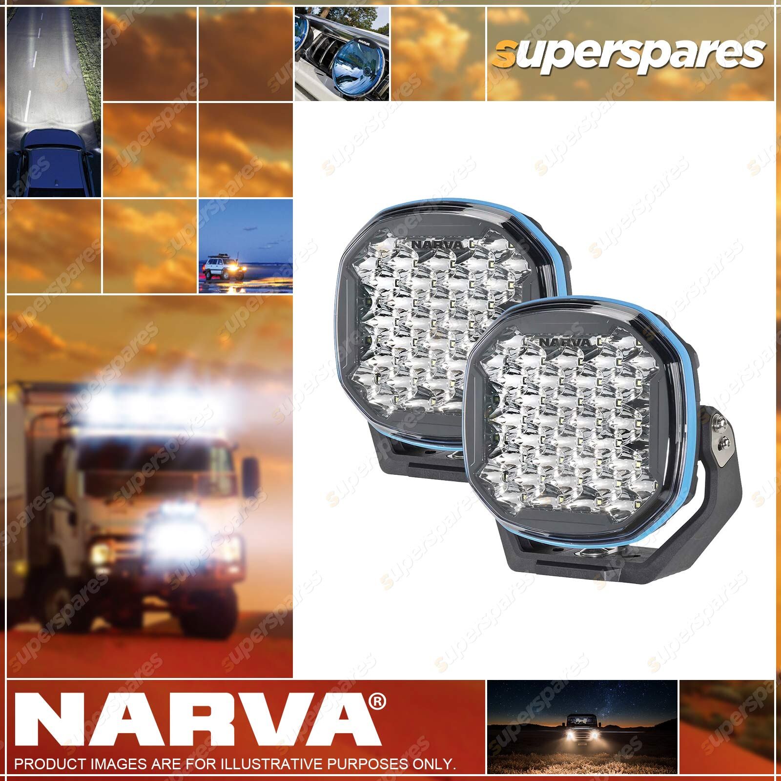 Narva 9" 9 inch EX2 Driving Lamp (Pair) LED Driving Light Kit SUV 4WD ...