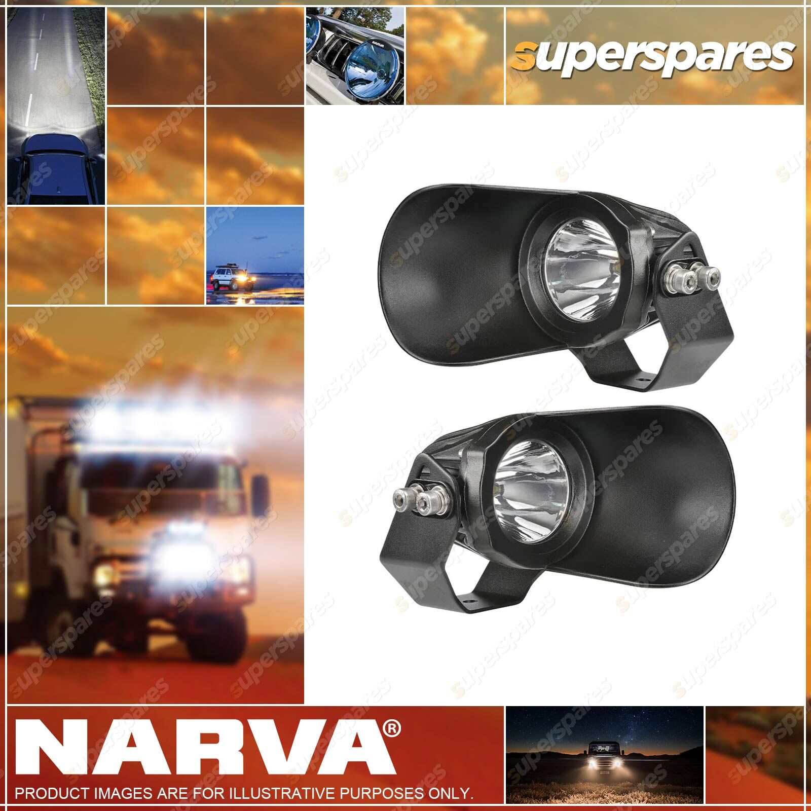 Narva 9-36V LED Load Lamp Kit with Glare Shields - Left and Right