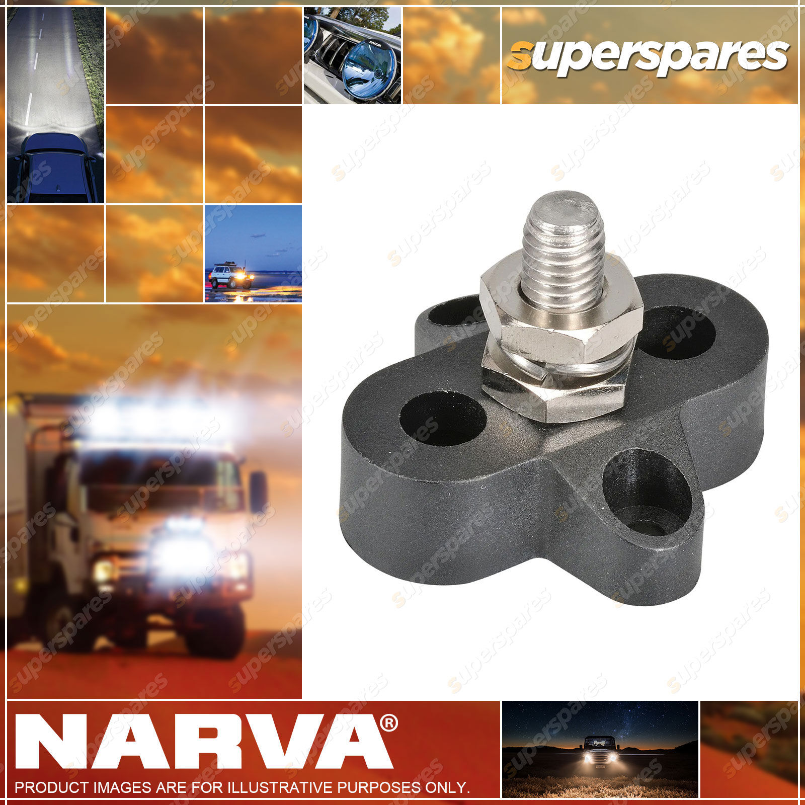 1 x Narva Negative Single Stud Distribution Post Electrical Terminal - M8