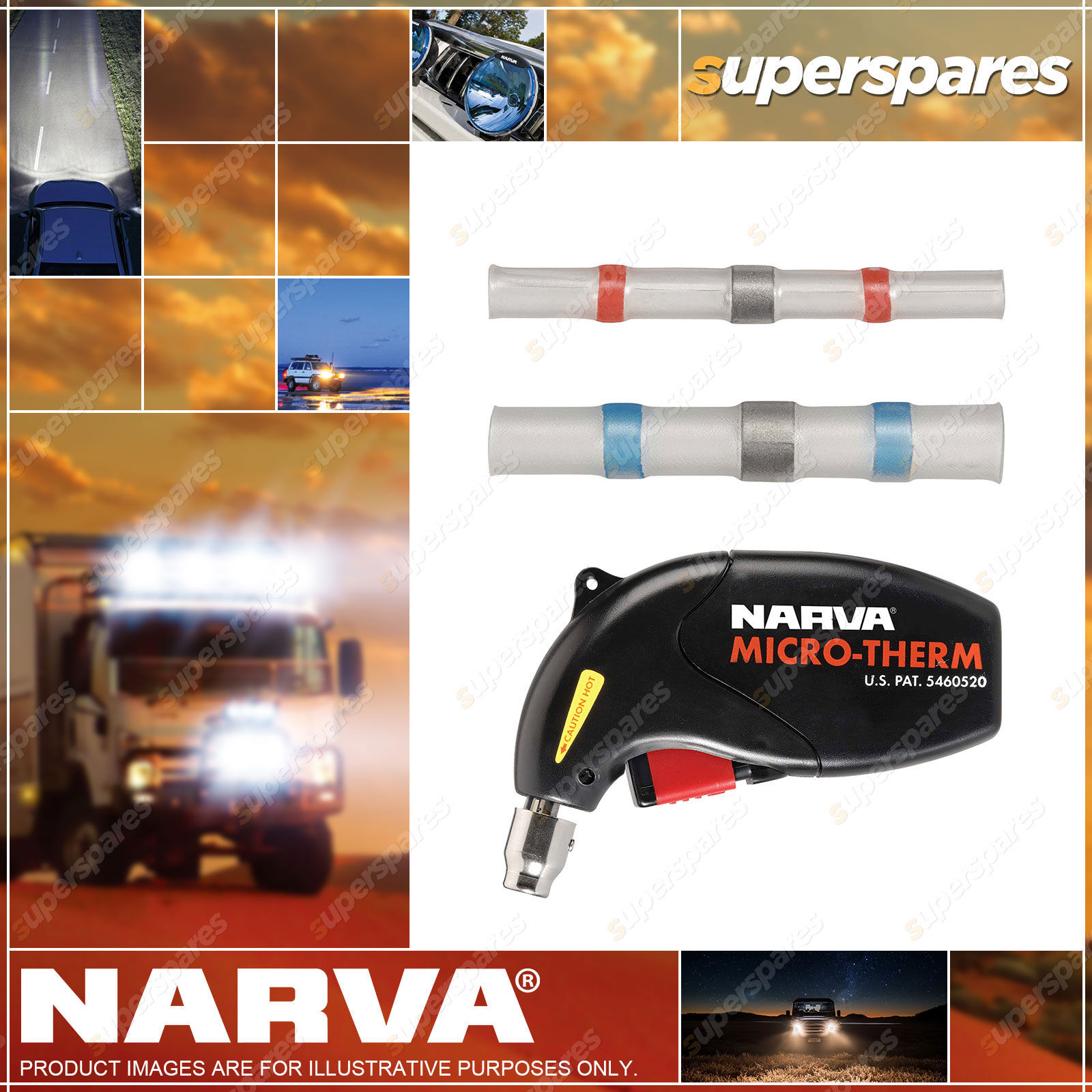 Narva Flameless Heat Gun With 2 packs of 25 pcs Solder Splice Terminator