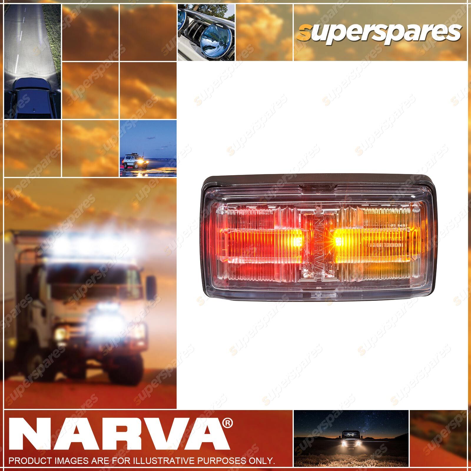 Narva LED Side Marker Side Directional Indicator-Black Base Clear Lens ...