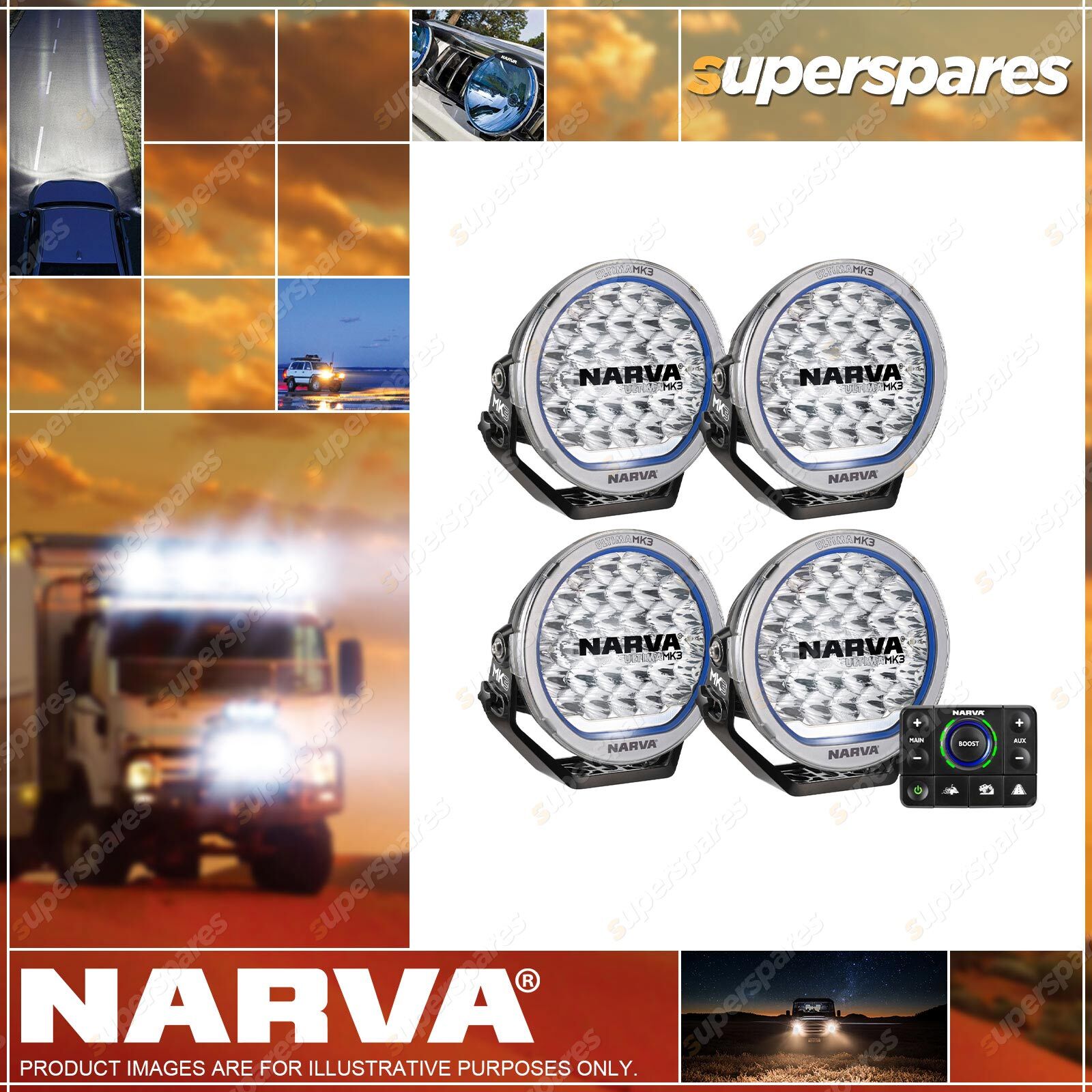 Narva Ultima MK3 215 LED Transport Driving Lights Kit ¨C Hybrid Beam
