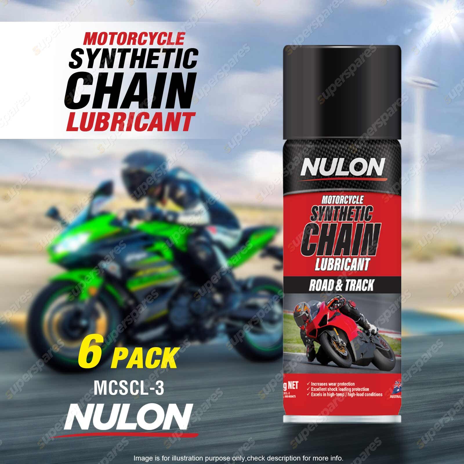 6 x Nulon Motorcycle Chain Lubricant 300g Road & Track Grease Oil MCSCL-3