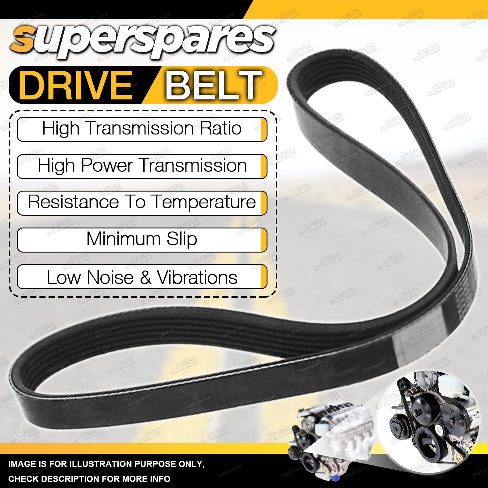 Superspares A/C Belt for HSV Senator Clubsport VE VF VT VY VZ 5.7L 6.2L