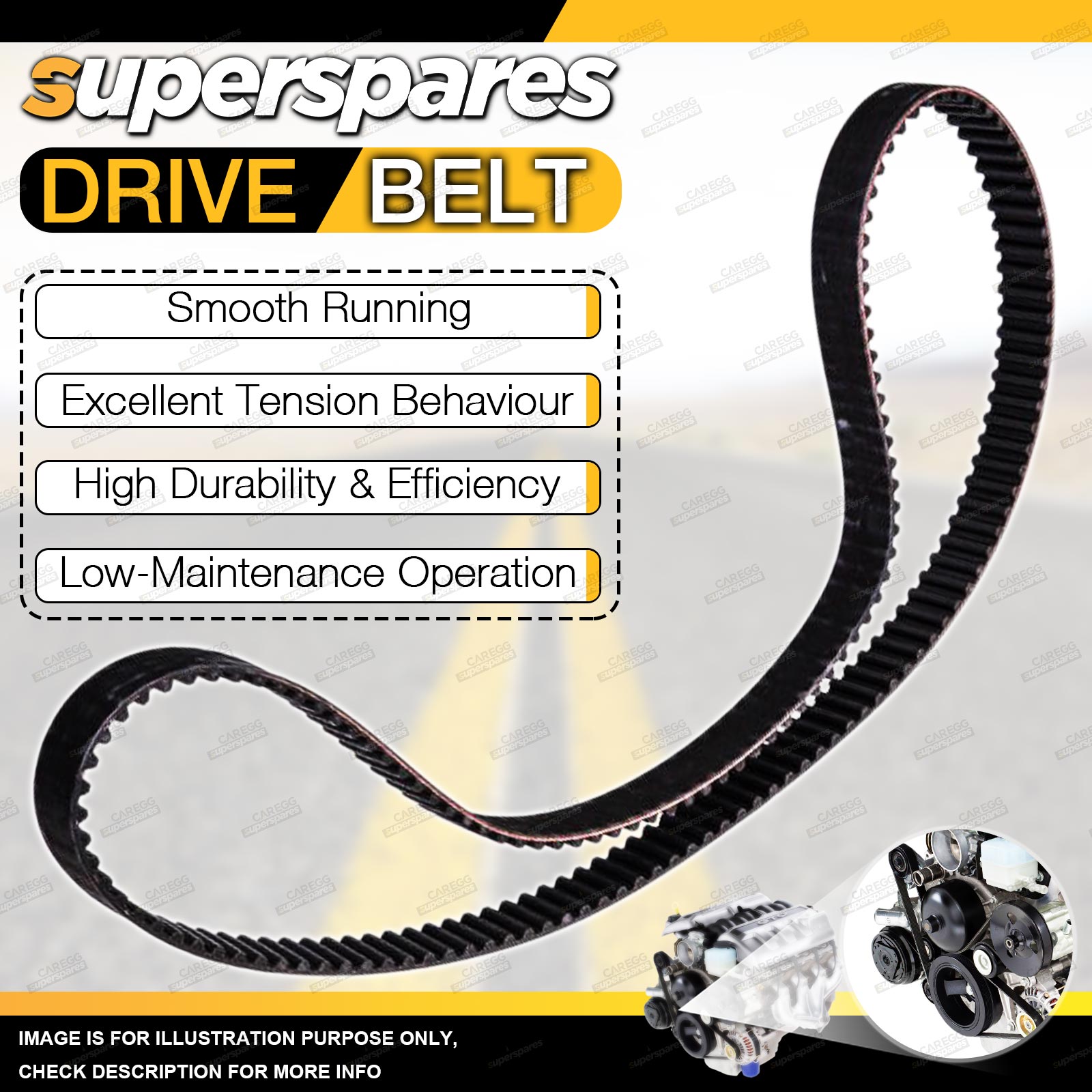 Superspares Drive Belt for Ford Fairlane ZF ZG ZH ZJ ZK Fairmont Falcon ...