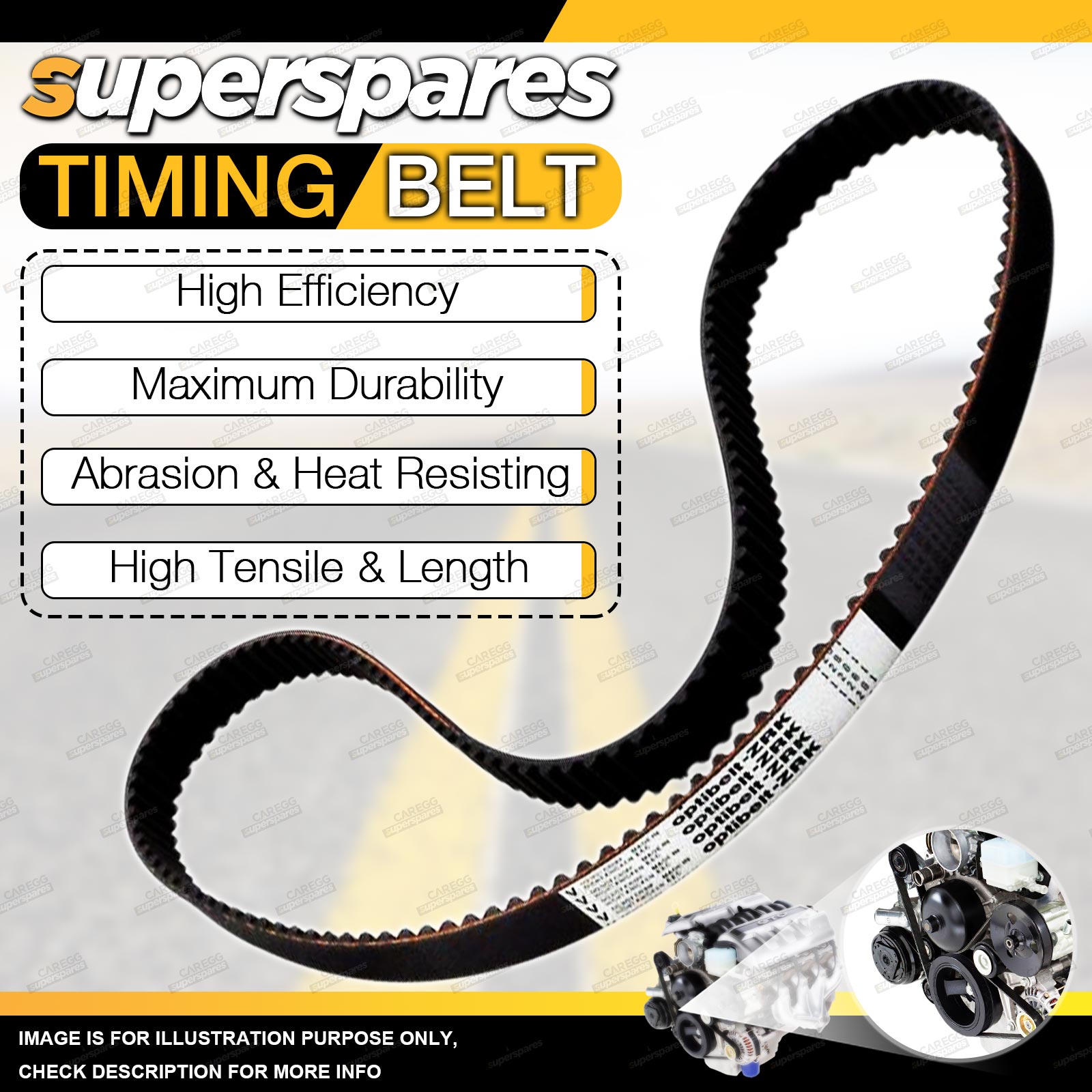 Superspares Camshaft Timing Belt for Lotus Elise 2ZZ-GE 18K4F 1.8L ...